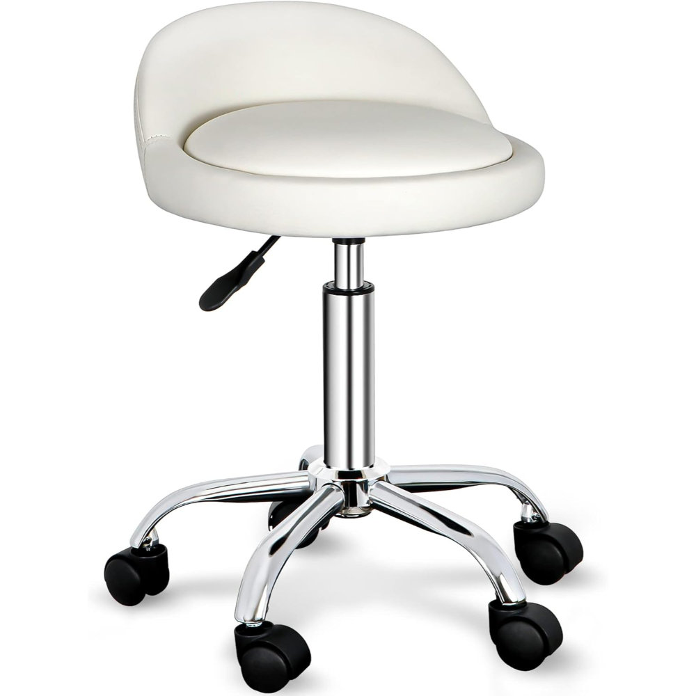Latitude Run® Adjustable Swivel Office Stool with PU Cushion Backrest ...