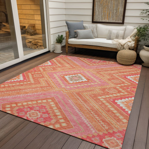Pink Outdoor Rugs You'll Love | Wayfair