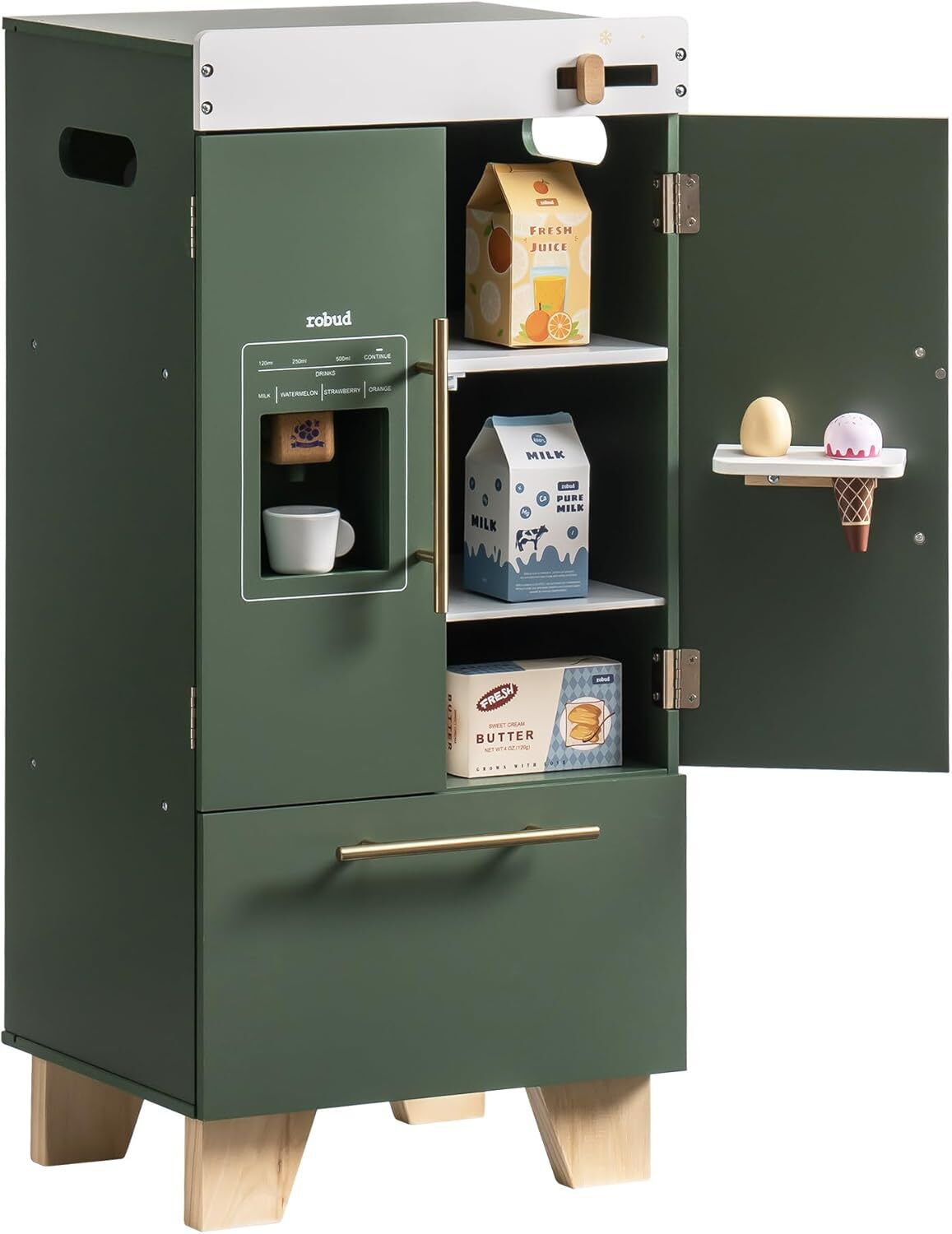ROBUD Kitchen Playset Wooden Refrigerator Toy for Kids | Wayfair