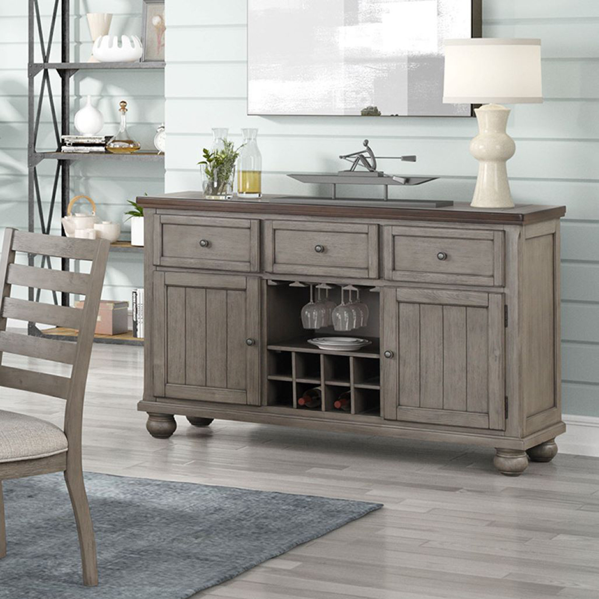 Alcott Hill Rustic Two Tone Sever W/ Powerpack - Wayfair Canada
