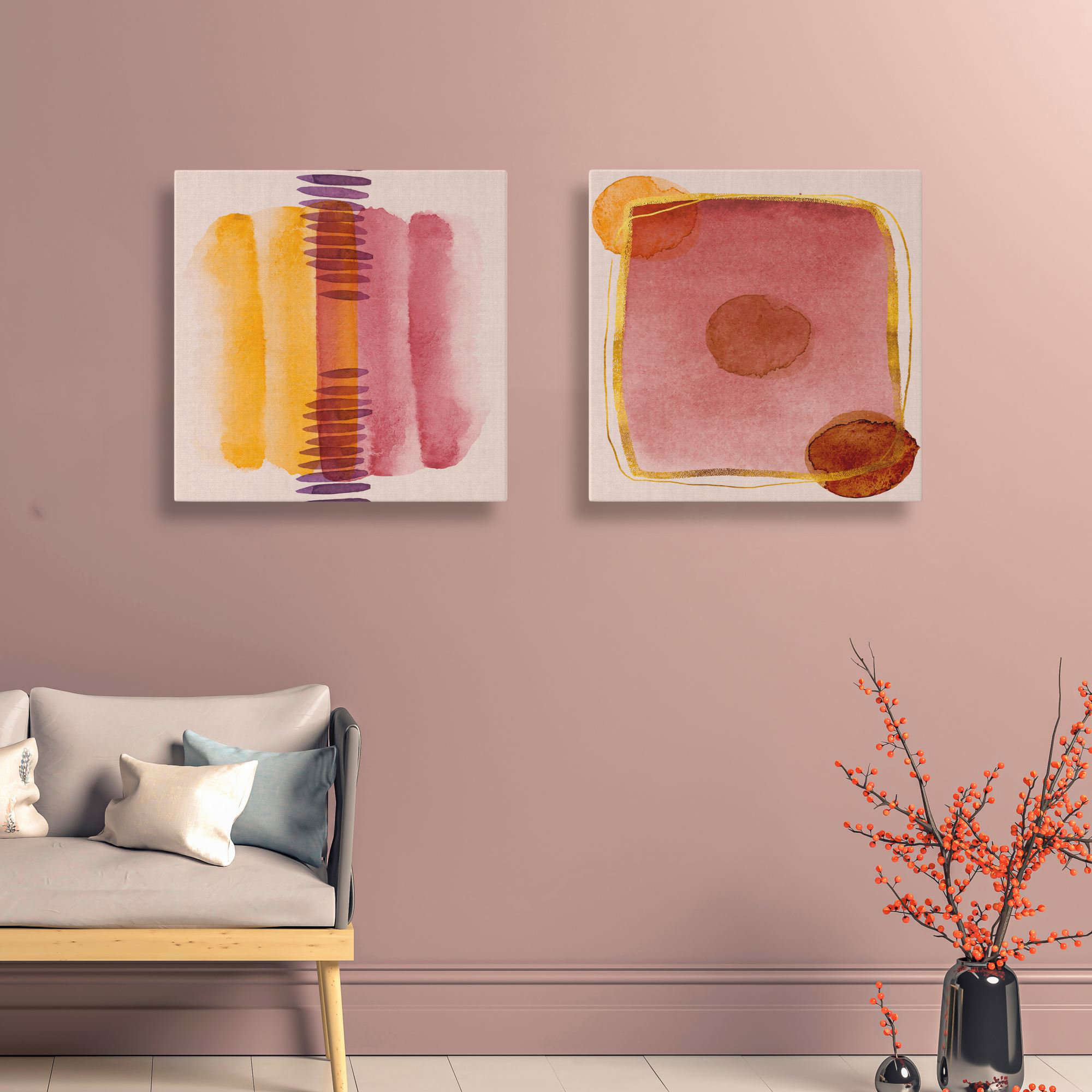 Wrought Studio™ Decorative Canvas Painting (2 Pieces) | Wayfair