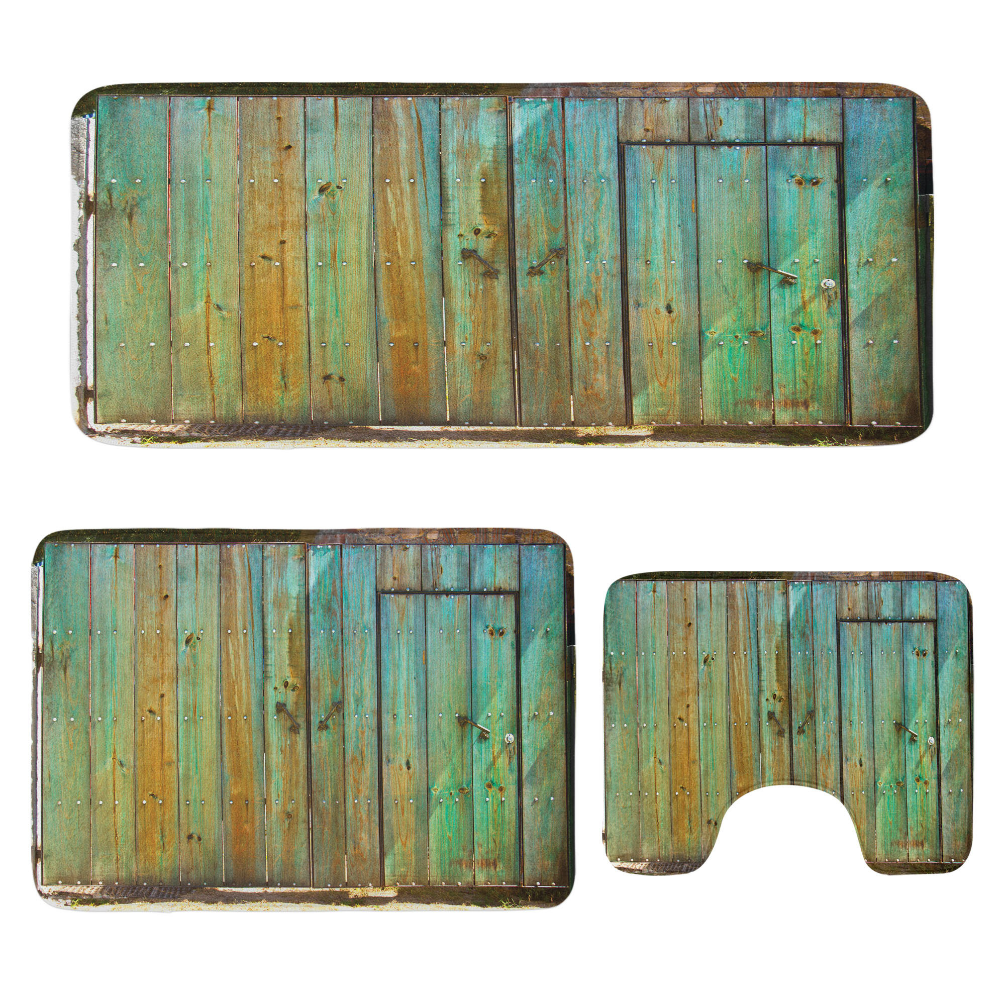 East Urban Home Vintage Bathroom Rug Set 3 Pieces U-Shape & Rectangle ...