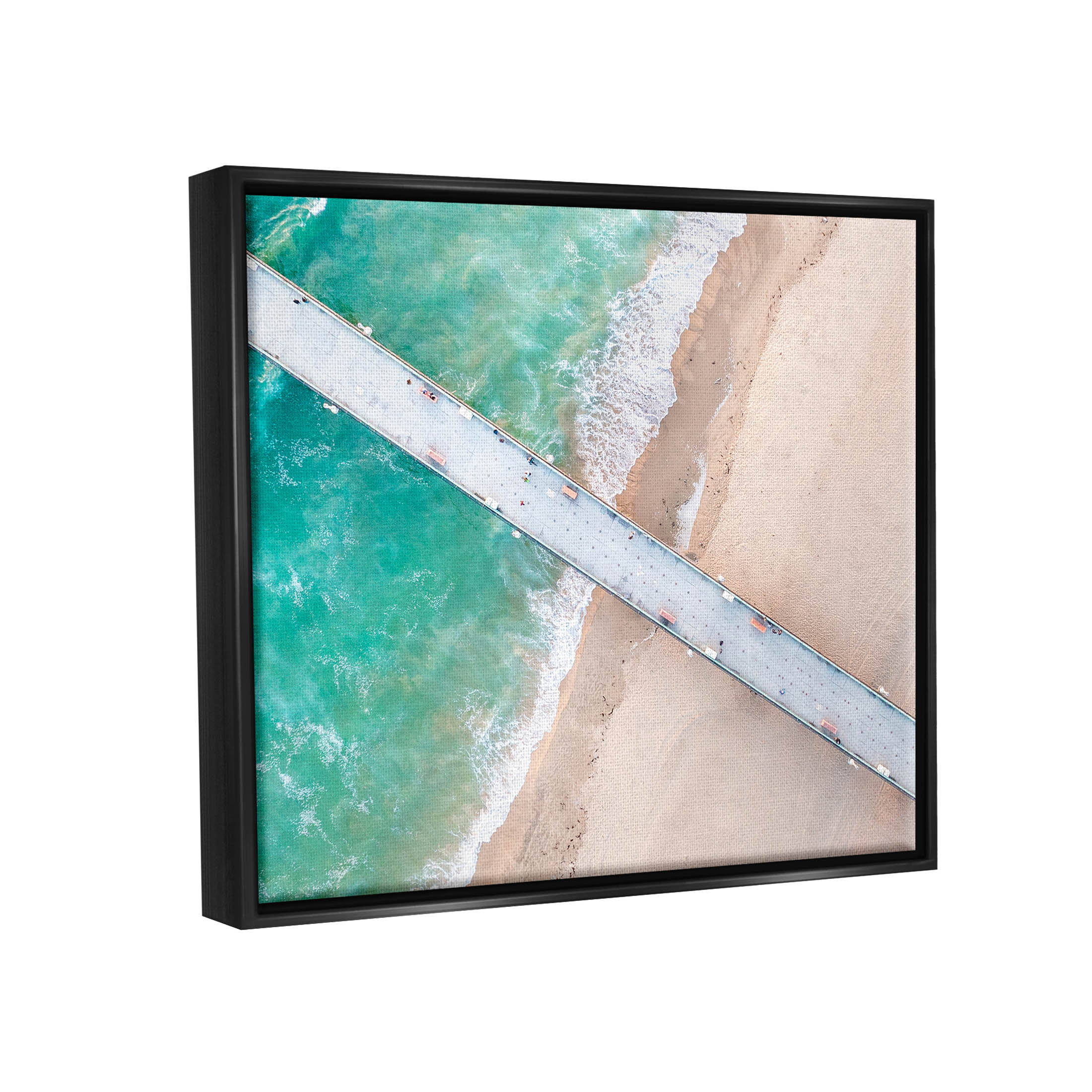 Dovecove Aerial Ocean Beach Bridge by Jeff Poe - Floater Frame ...