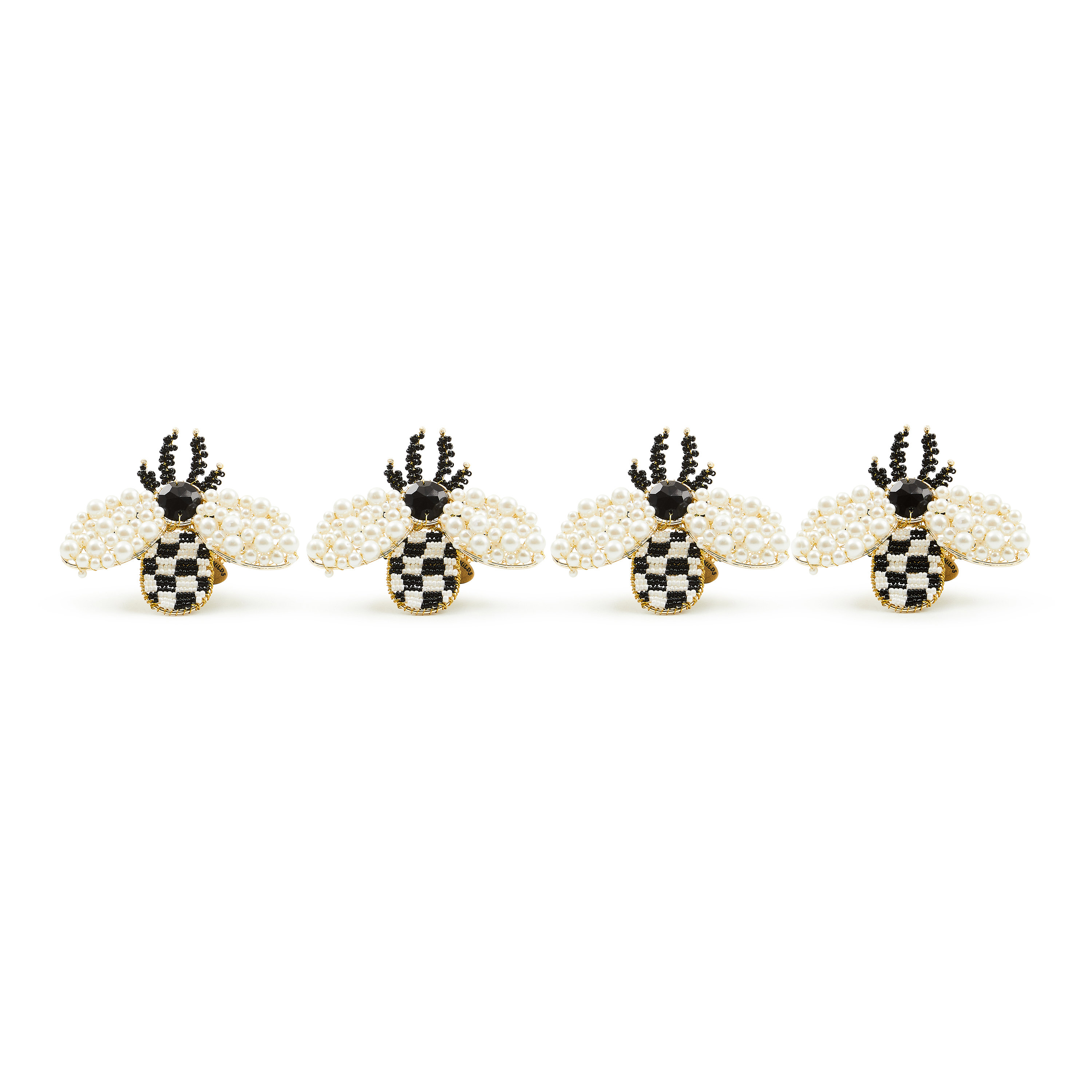 MacKenzie-Childs Bee Napkin Rings, Set Of 4 | Wayfair