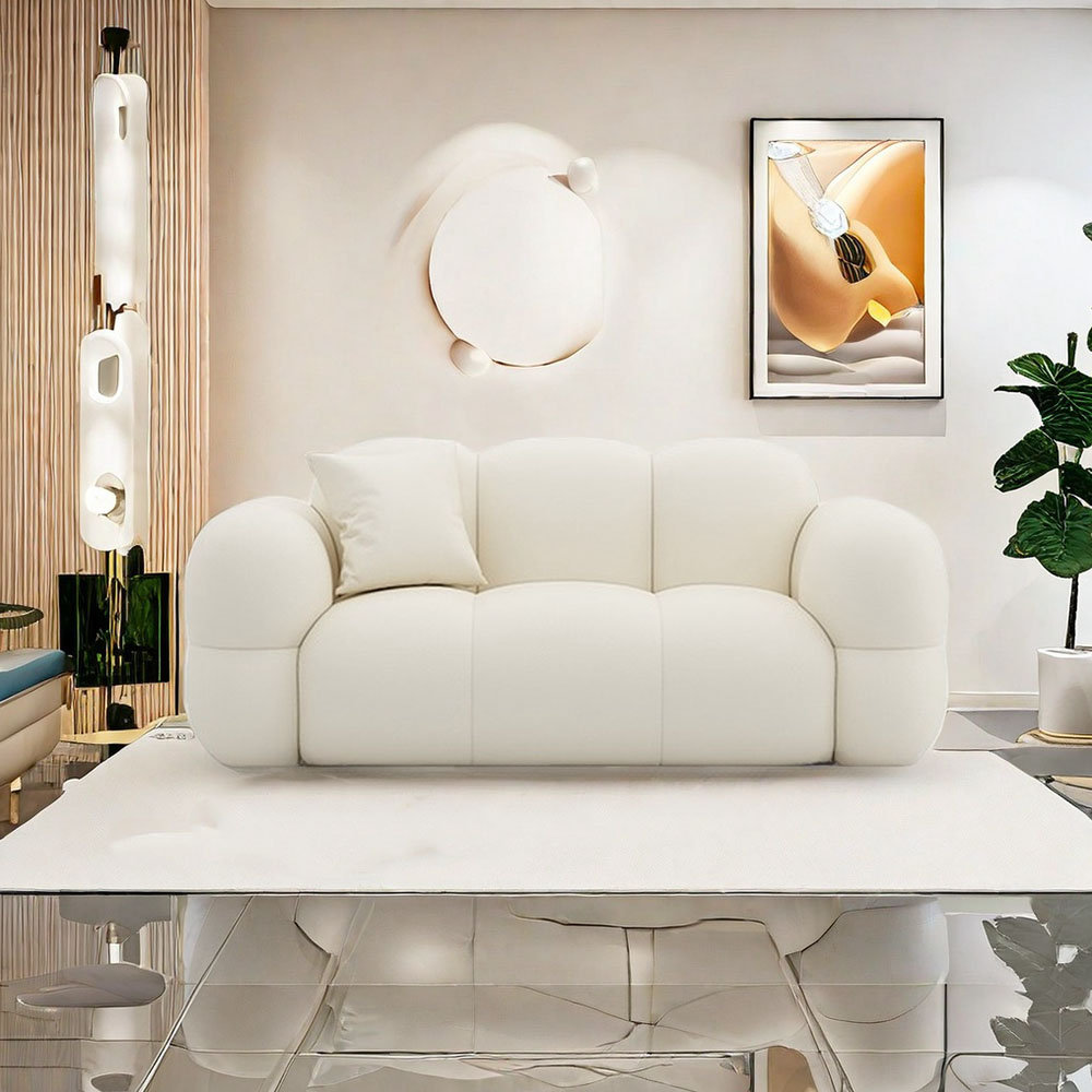 Lifton Cream Style Simple Small Curved Sofa Sofa | Wayfair