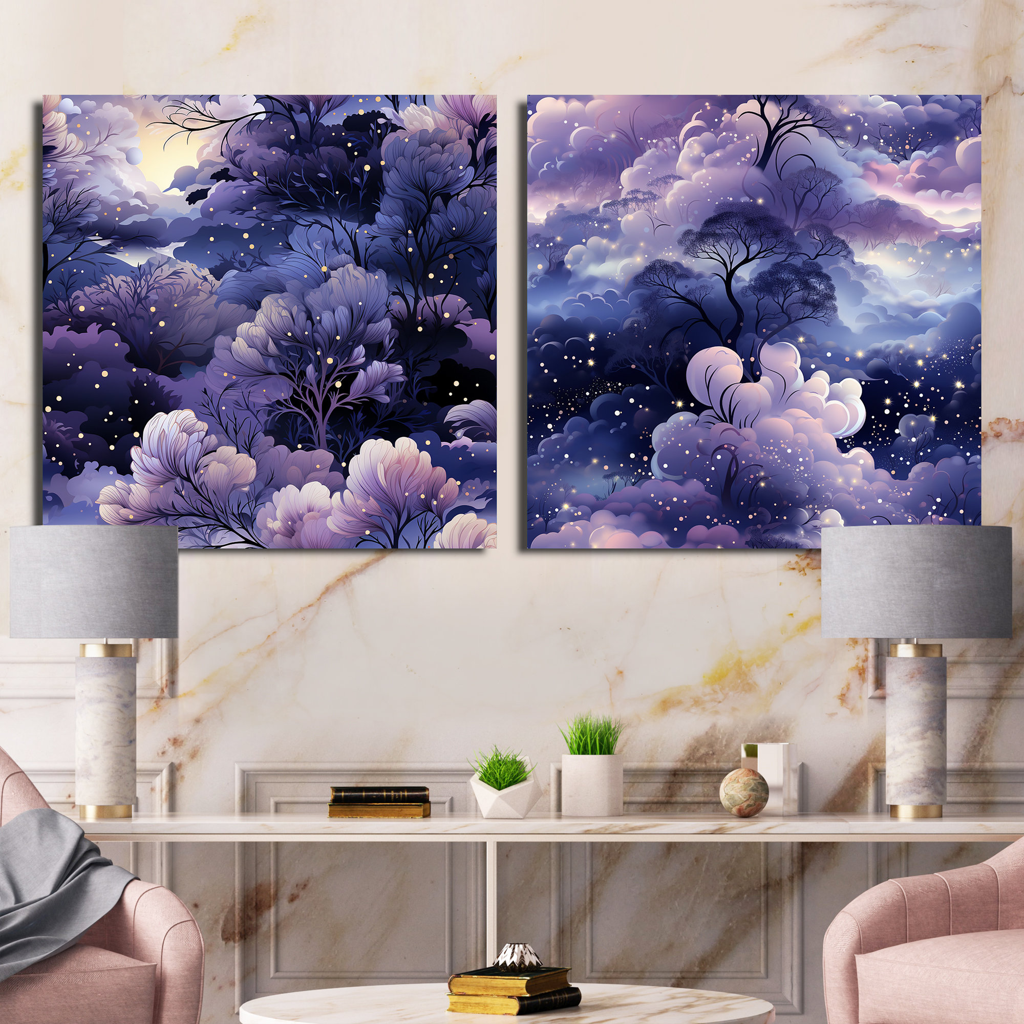 Design Art Ethereal Moonbeams Moody Patterns - Abstract Square Collage ...