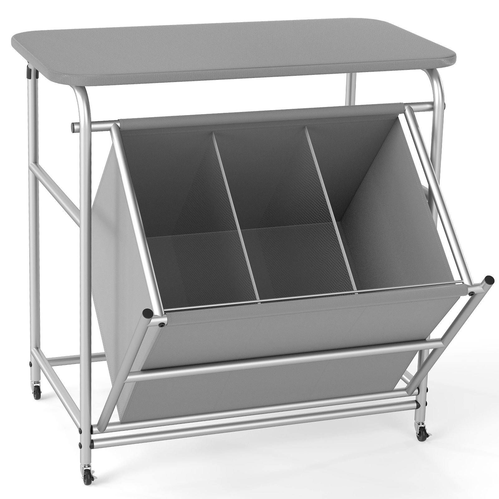 Latitude Run® 3-Section Laundry Sorter w/ Foldable Ironing Board w/ 3 ...