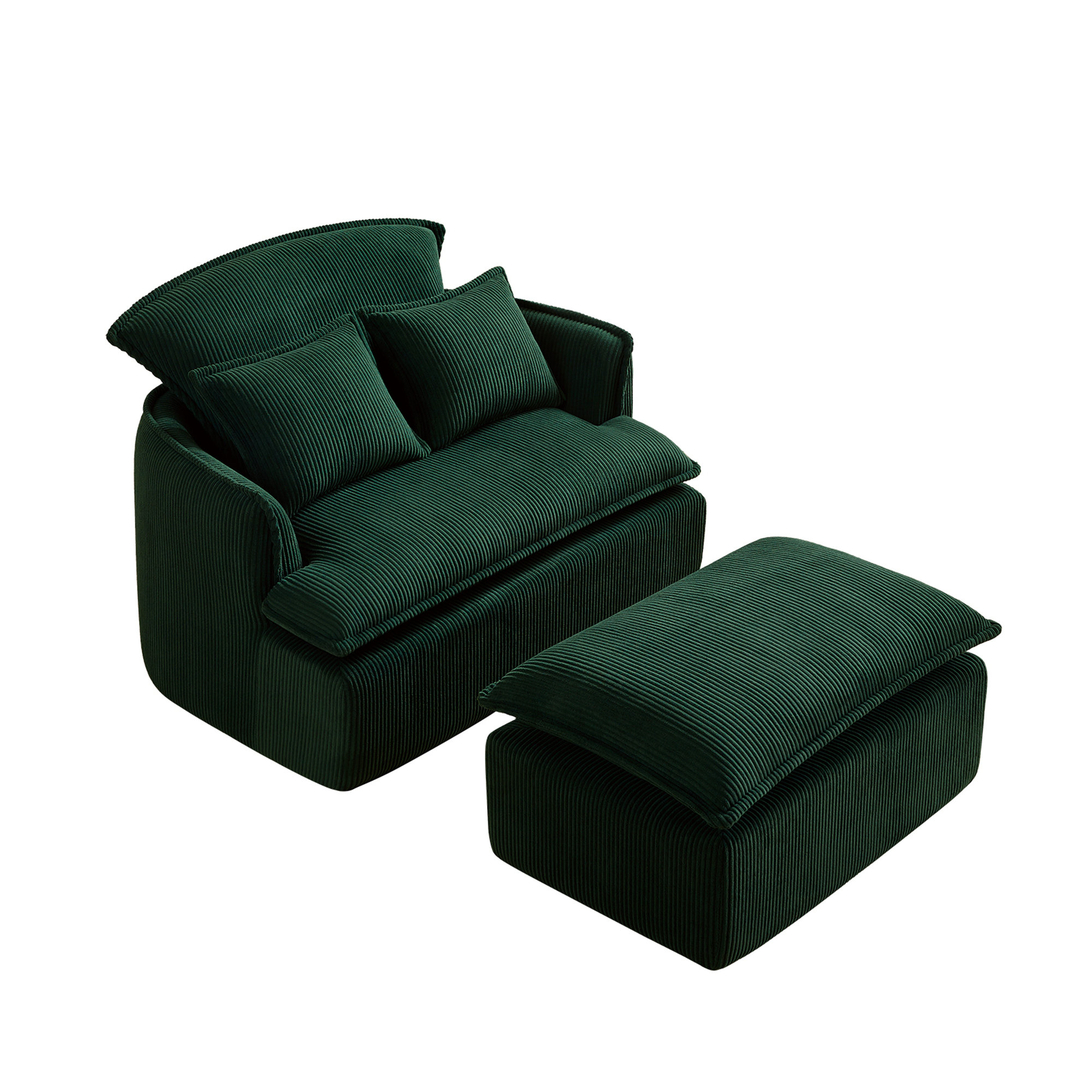 Latitude Run® Convertible Compressed Sofa Chair with Ottoman - Wayfair ...
