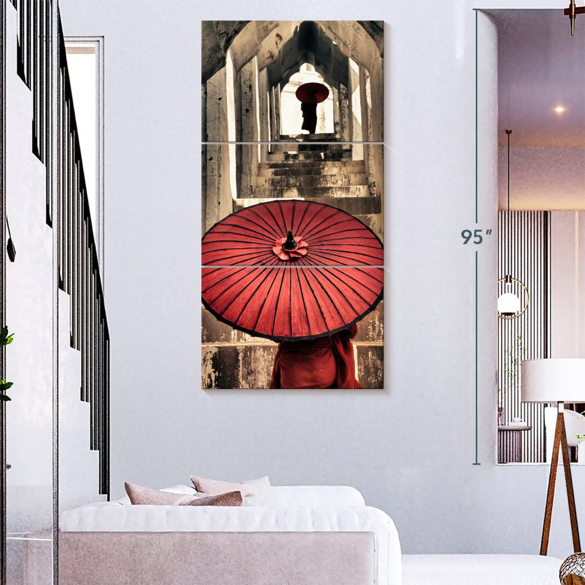 Winston Porter Burmese Monks With Parasols In Burma | Wayfair