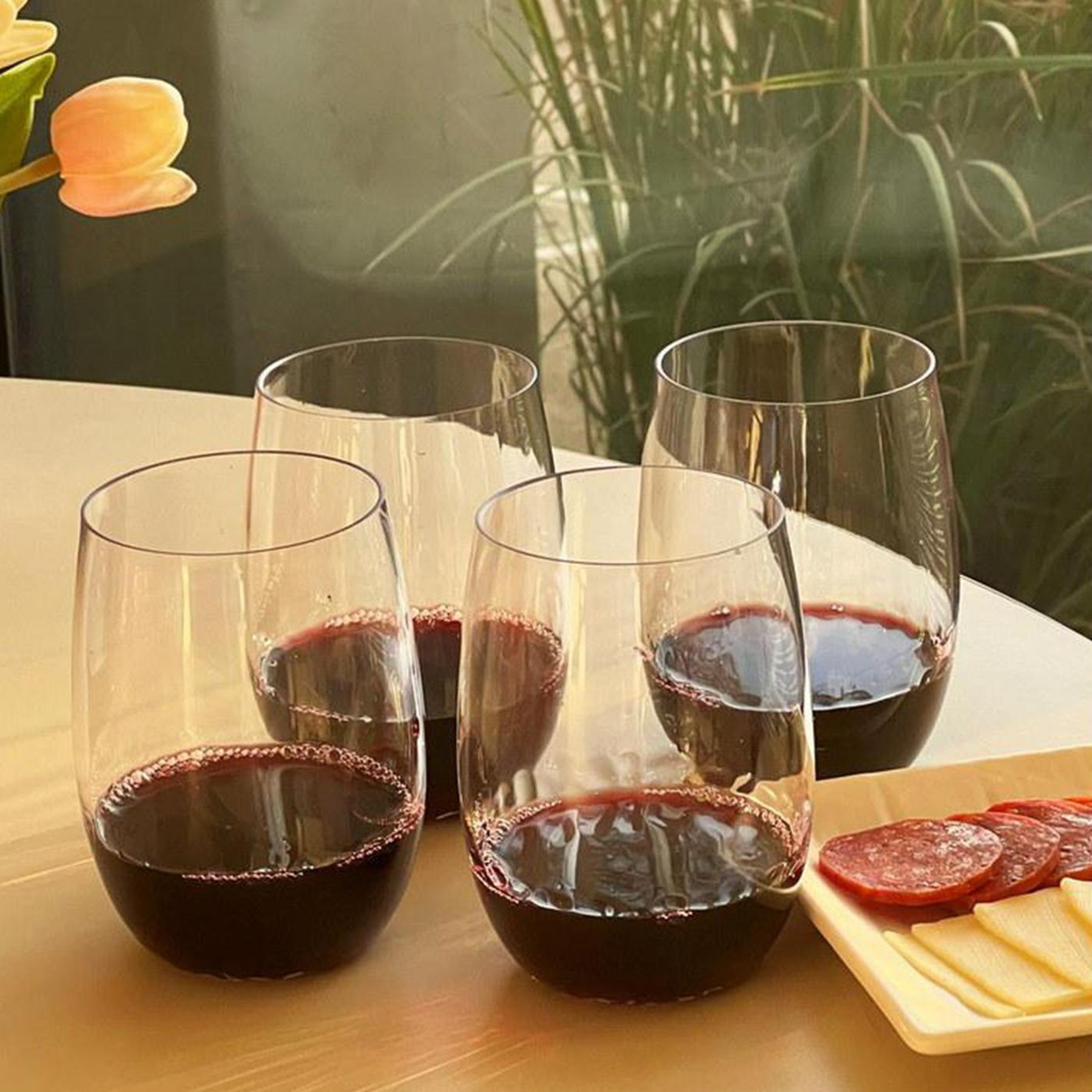 Latitude Run® Plastic Wine Glasses Set of 4 (15oz) - Wayfair Canada