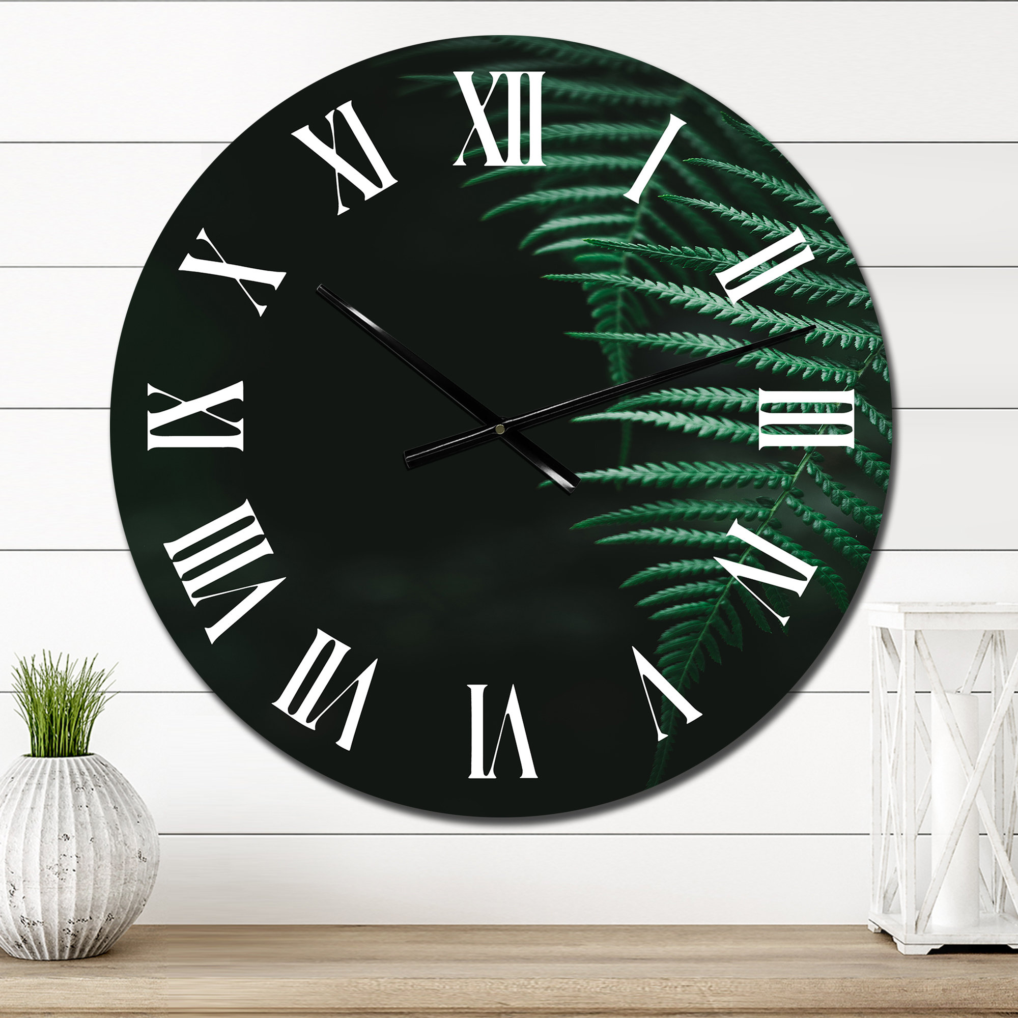 dark green wall clock