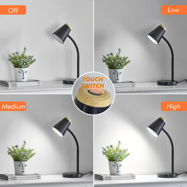Latitude Run® Desk Lamp,Small LED Desk Lamp Touch Dimmable Reading ...