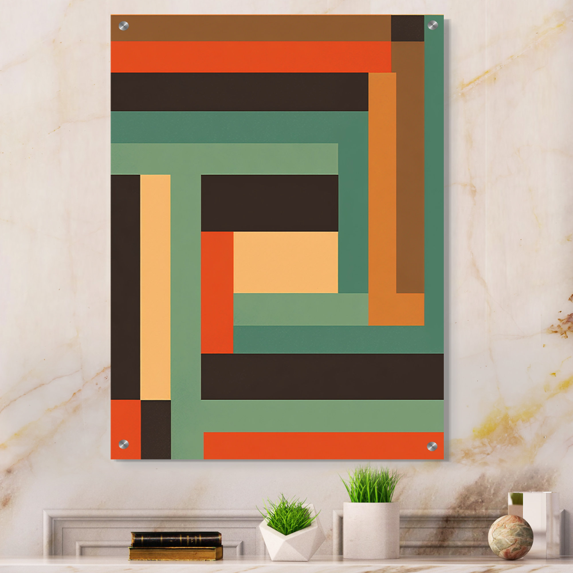 Design Art Vintage Mid-Century Graphics V - Abstract Midcentury Acrylic ...