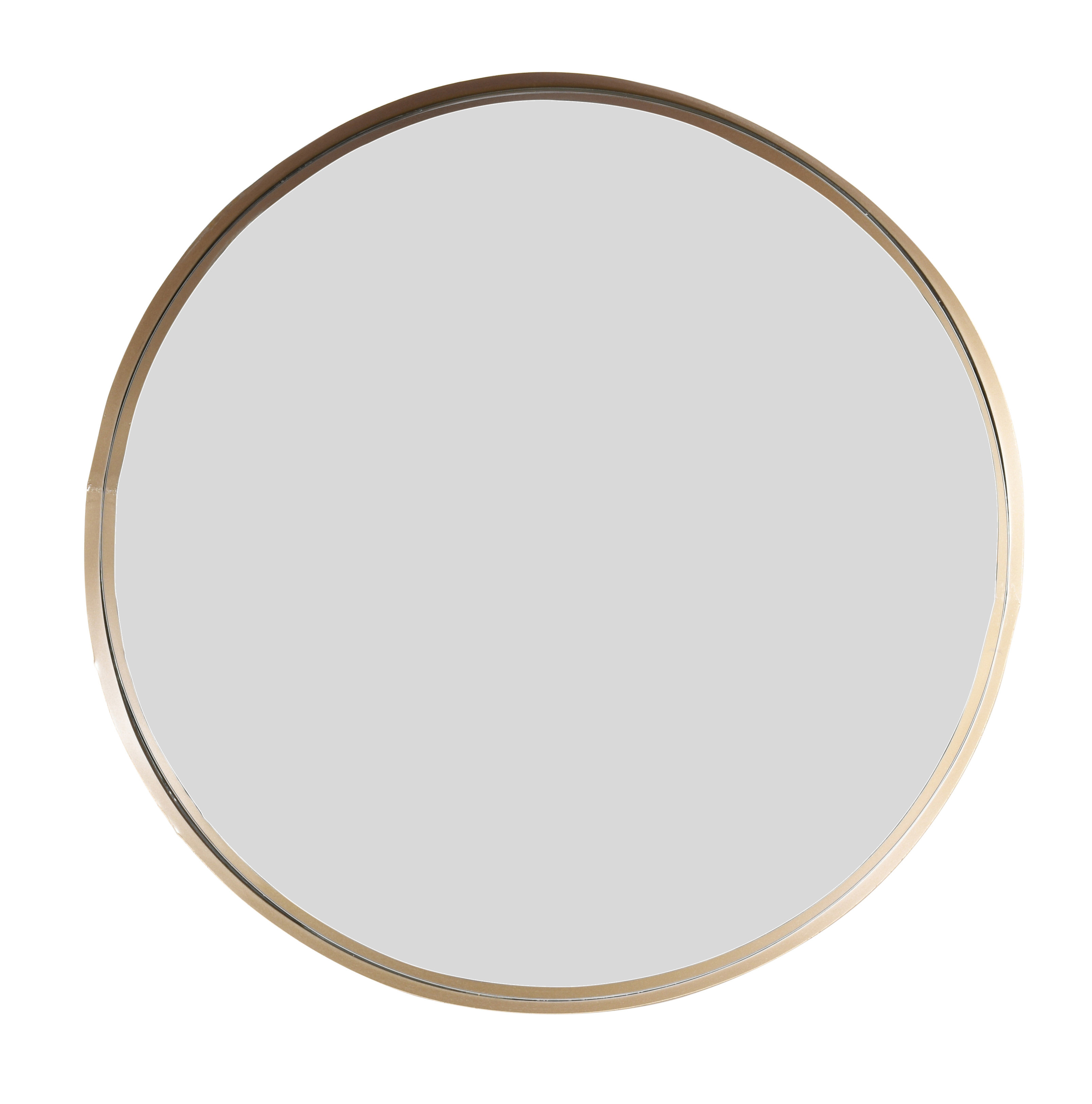 Mercer41 32" Round Gold Iron Framed Mirror - Wayfair Canada