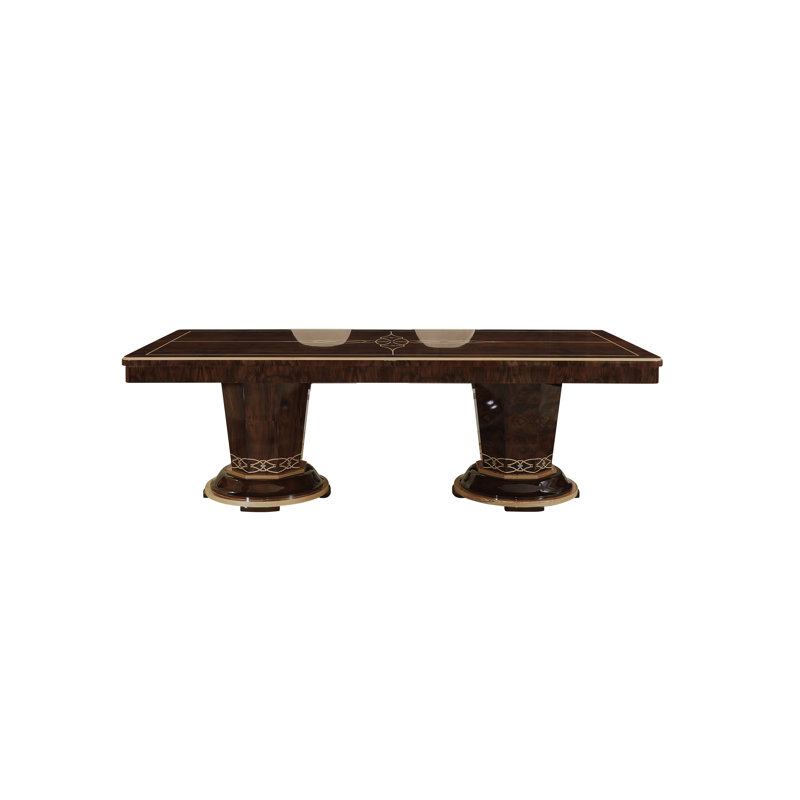 Infinity Furniture Import 98.5" Fixed Solid Wood Double pedestal Dining ...