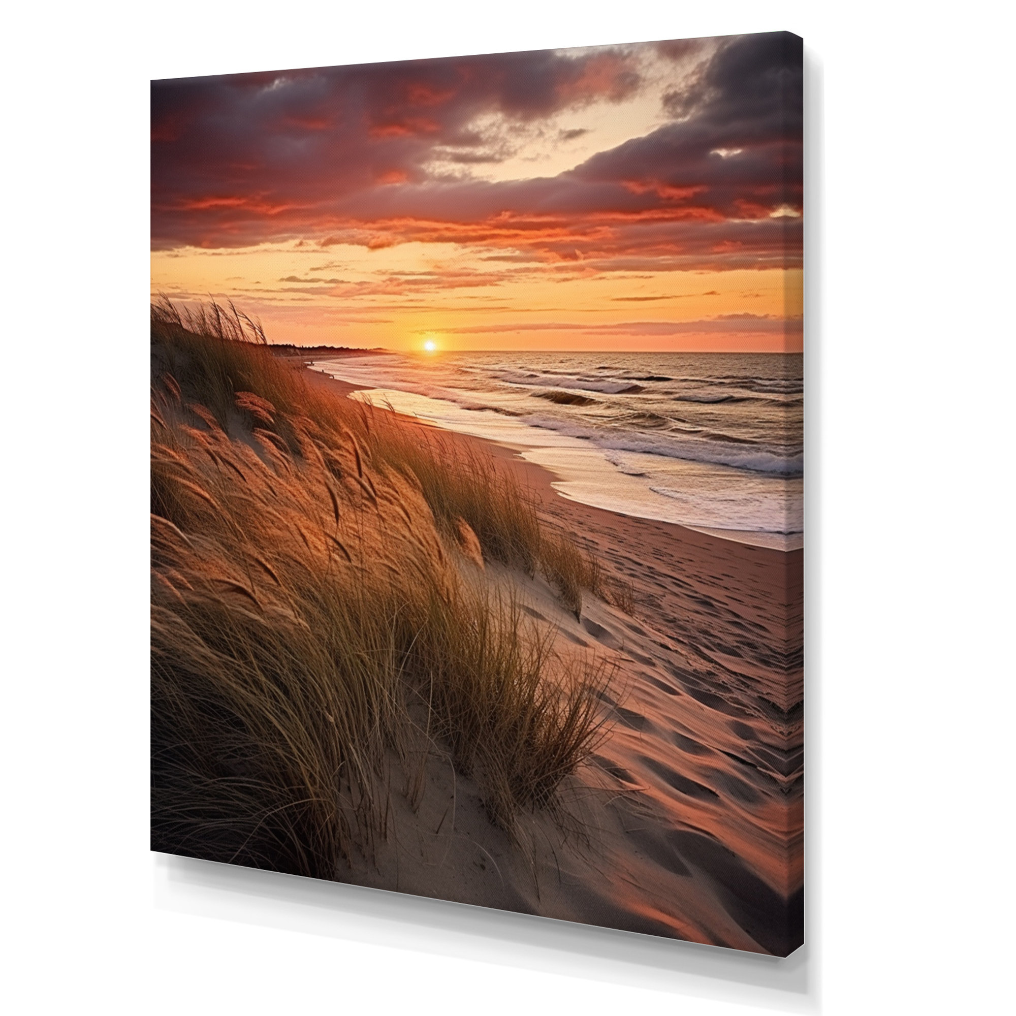 Highland Dunes Adylen Beach Photo Golden Sands XXIV Framed On Canvas ...