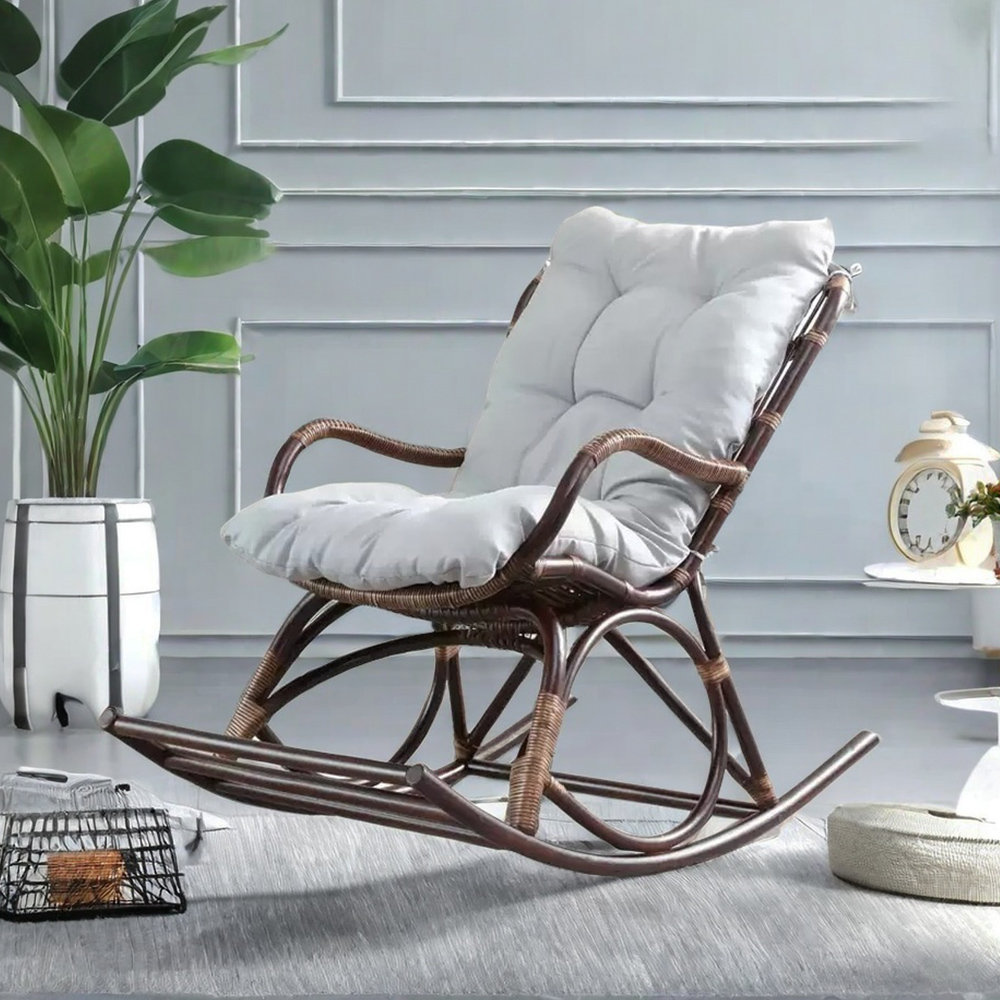 wangling hone Durable Rattan Rocking Chair with Ergonomic Design | Wayfair