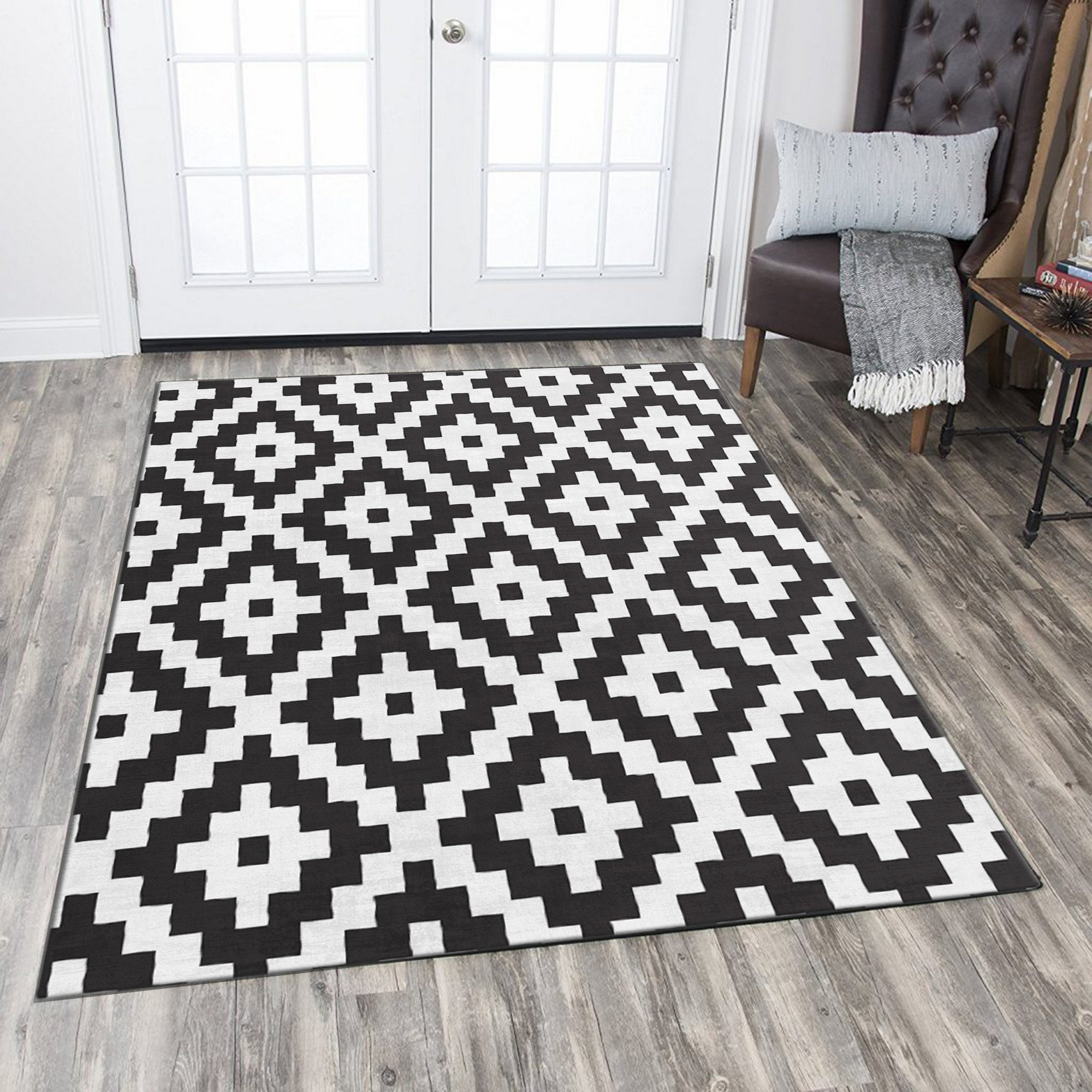 East Urban Home Rectangle Perseus Geometric Machine Made Flatweave Area ...
