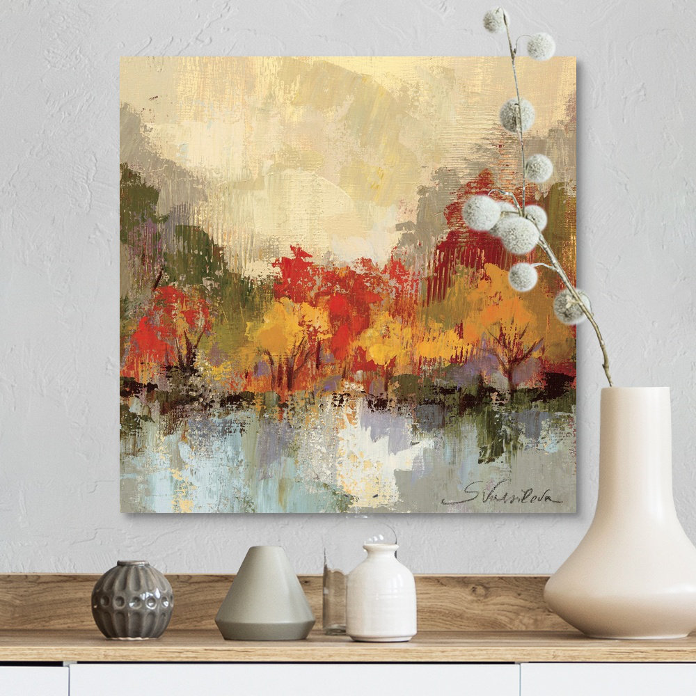 Canvas On Demand 'Fall Riverside II' by Silvia Vassileva Painting Print ...