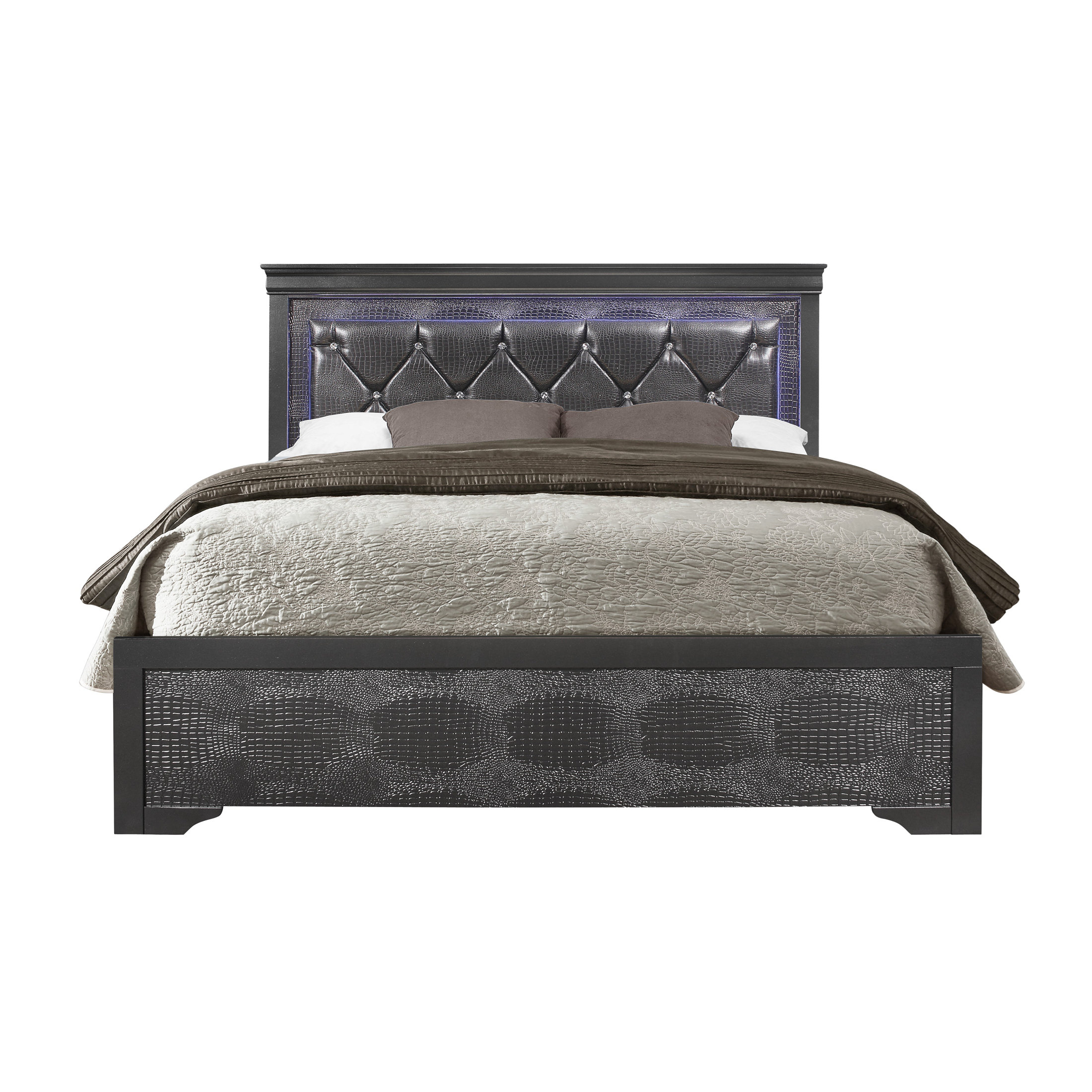 Ivy Bronx Shaker White King Bed with LED Enhancement | Wayfair