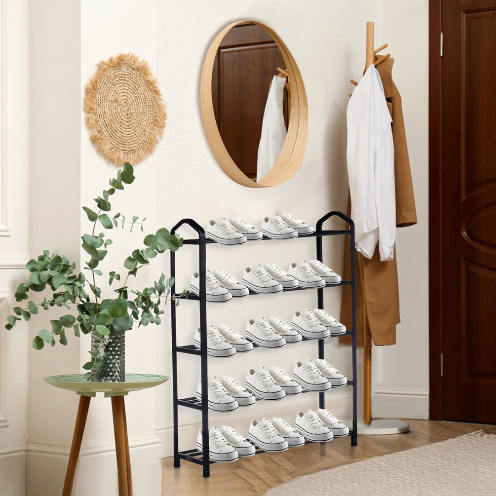 Hokku Designs 30 Pairs of Black Metal 5-Tier Shoe Racks & Reviews | Wayfair