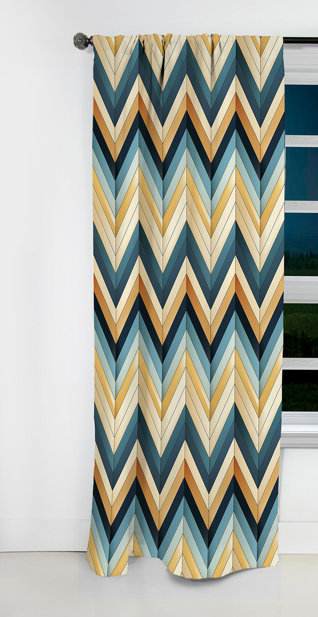 Design Art Beige Chevron Mosaic Fusion - Chevron Curtain - Blackout ...