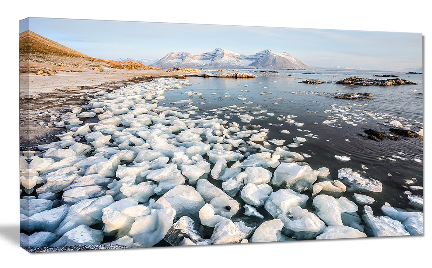 Design Art Sunny Morning in Arctic Spitsbergen - Wrapped Canvas ...