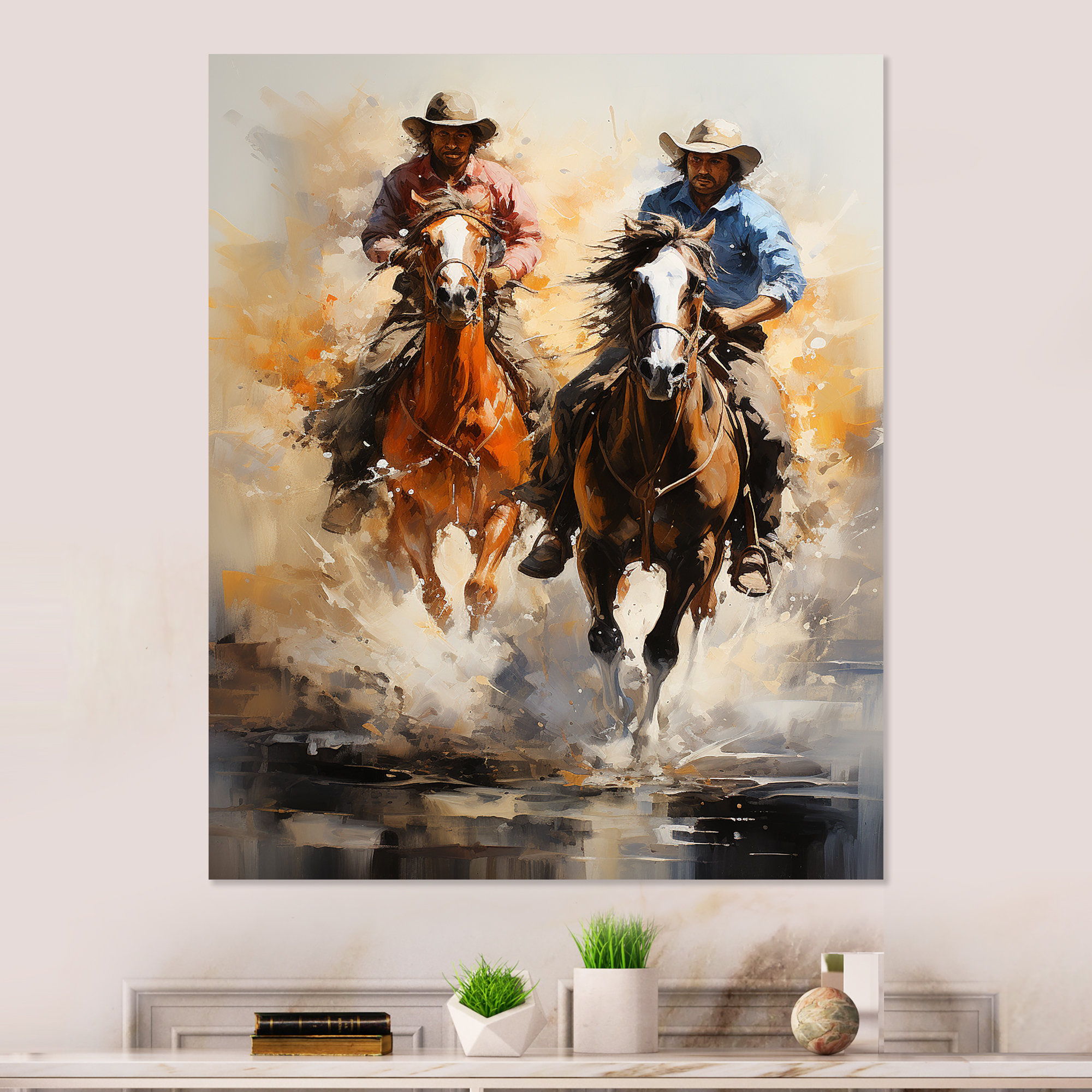 Loon Peak® Vintage Rodeo Riders Western II - Cowboys Metal Wall Art | Wayfair
