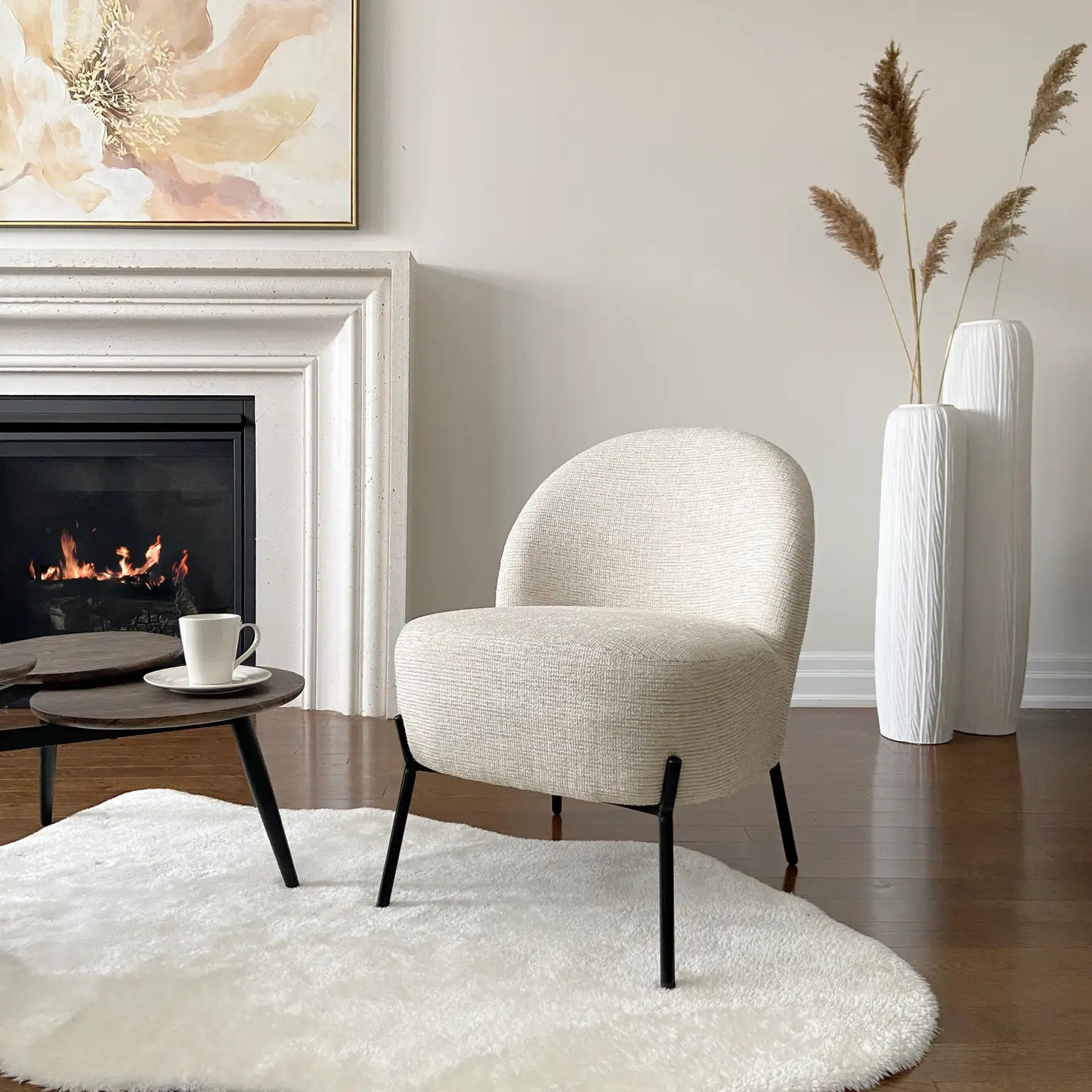 Corrigan Studio® Cozy Beige Lounge Chair | Wayfair