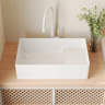 DeerValley Perch 24" X 15" Square Ceramic White Vessel Sink Bathroom ...