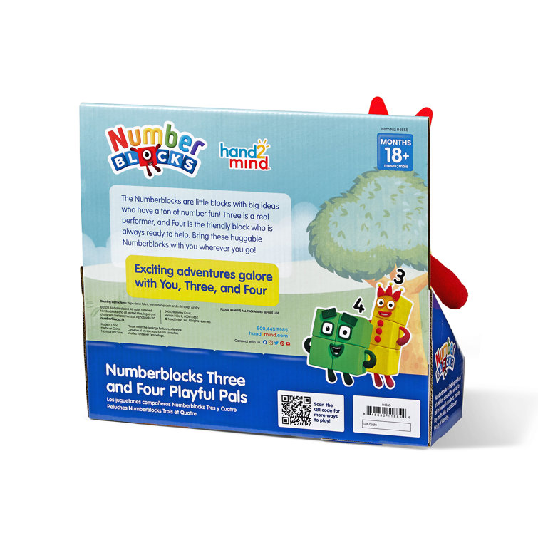 Hand2Mind Numberblocks 3 & 4 Playful Pals Plush - Wayfair Canada
