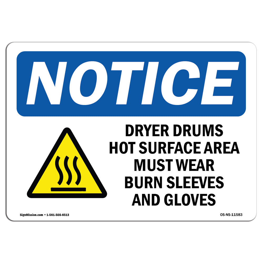 SignMission Dryers Drums Hot Surface Area Sign with Symbol | Wayfair