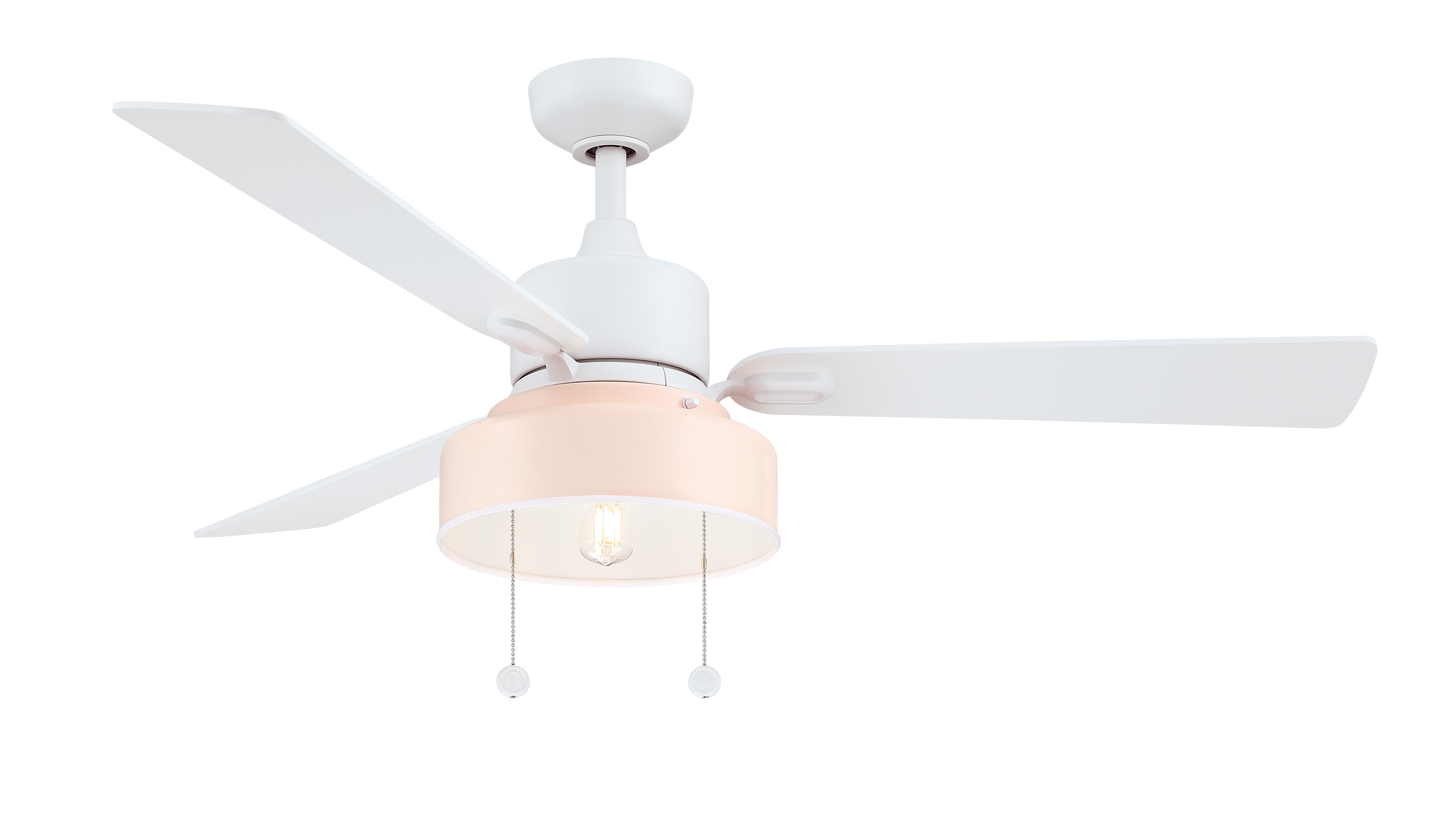 Ebern Designs 52 Inch Matte White Indoor Ceiling Fan With LED Light Kit ...