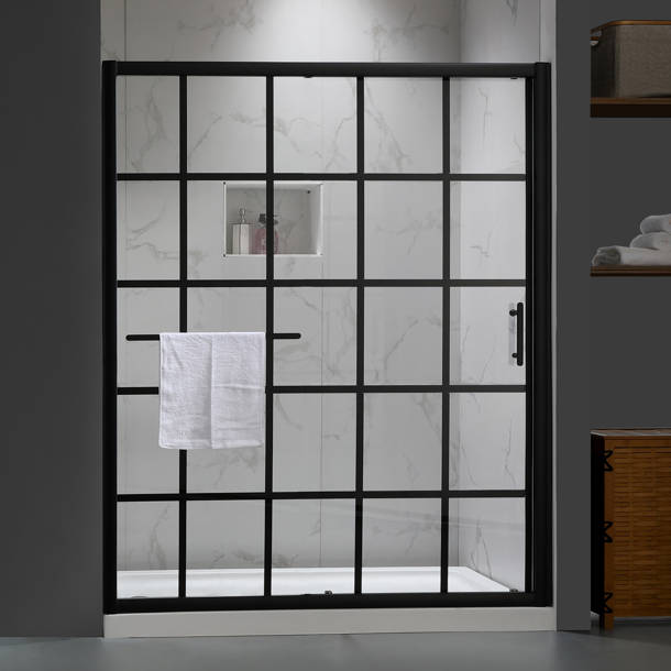 Zipcode Design™ Cyrus 48'' W x 72'' H Single Sliding Framed Shower Door ...