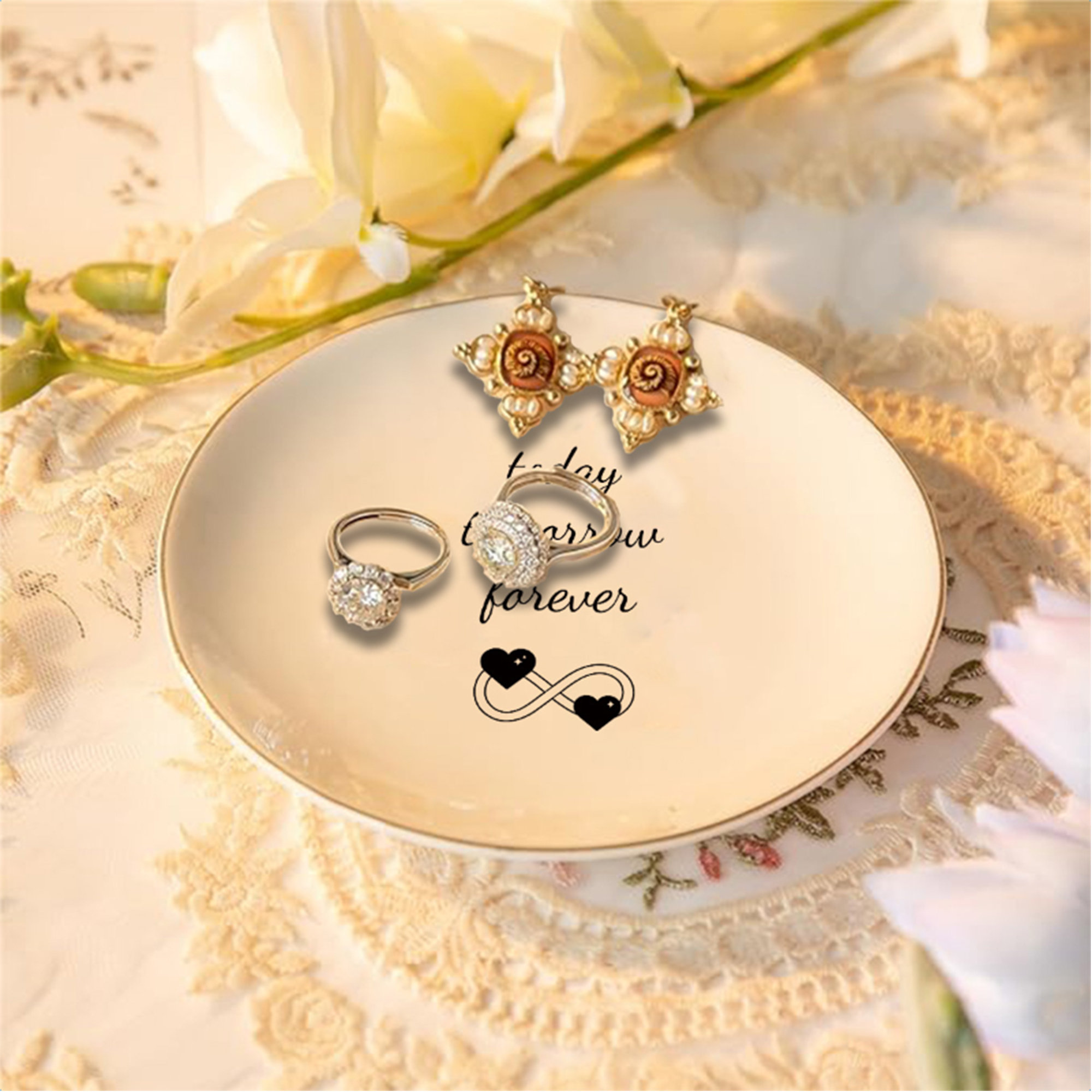 Trinx Aesthetic Trinket Tray Gift For Anniversary Romantic Christmas ...