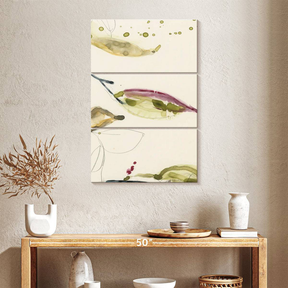 Lark Manor™ Harnek Leaf Branch Triptych III | Wayfair