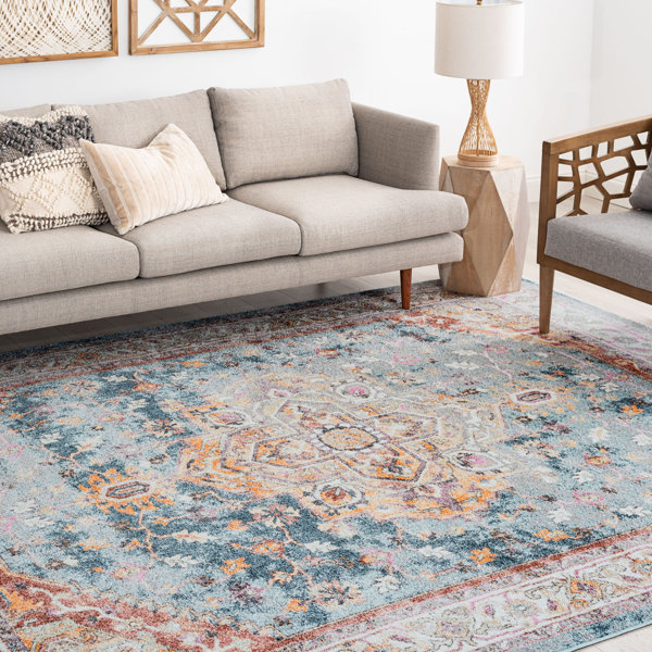 Bungalow Rose Javin Performance Denim Rug & Reviews | Wayfair