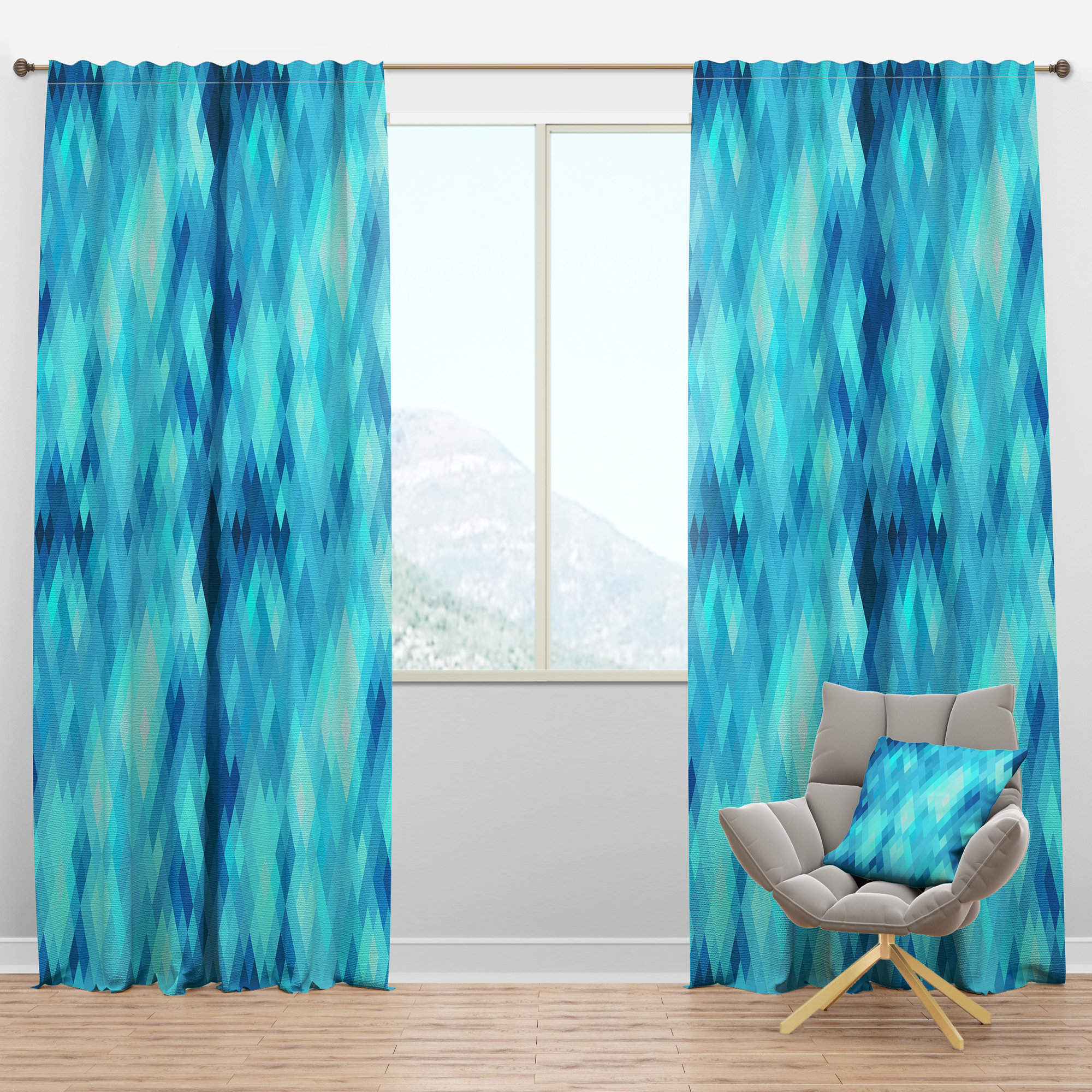 Design Art Abstract Geometric Pattern with Rhombus - Abstract Curtain ...