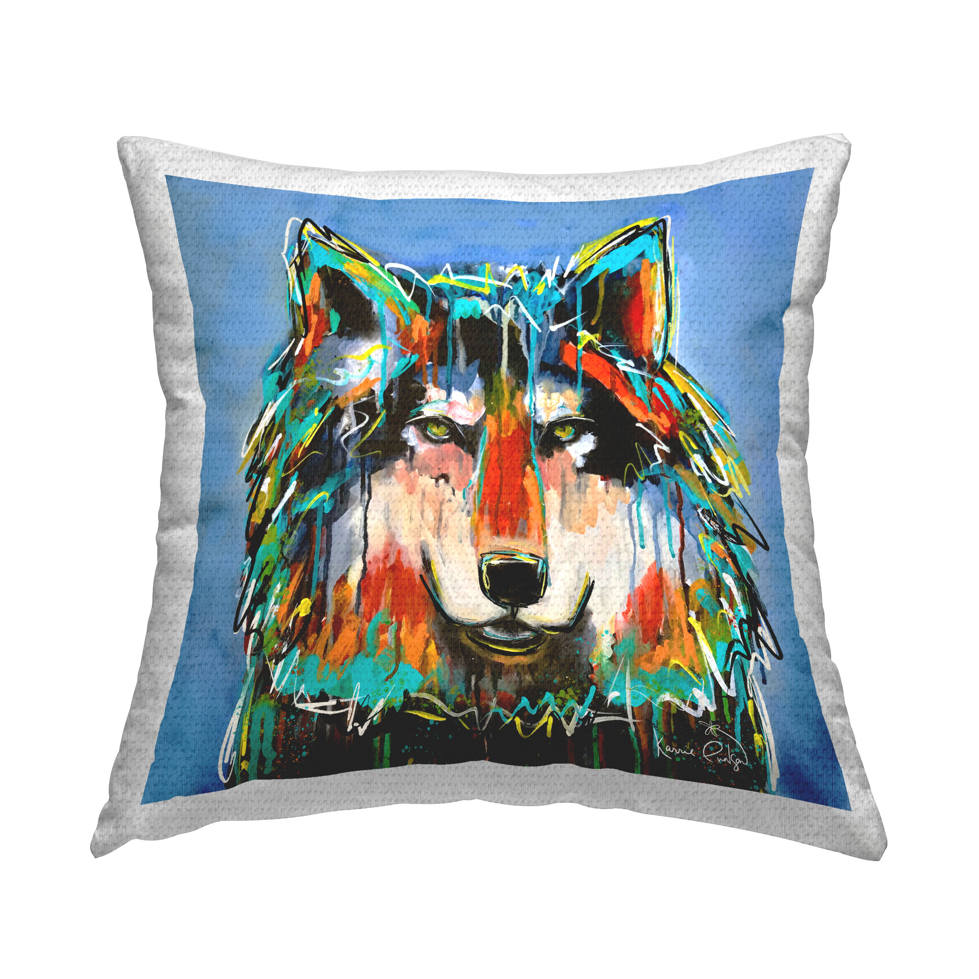 Stupell Industries Modern Urban Style Wolf Outdoor Printed Pillow by ...
