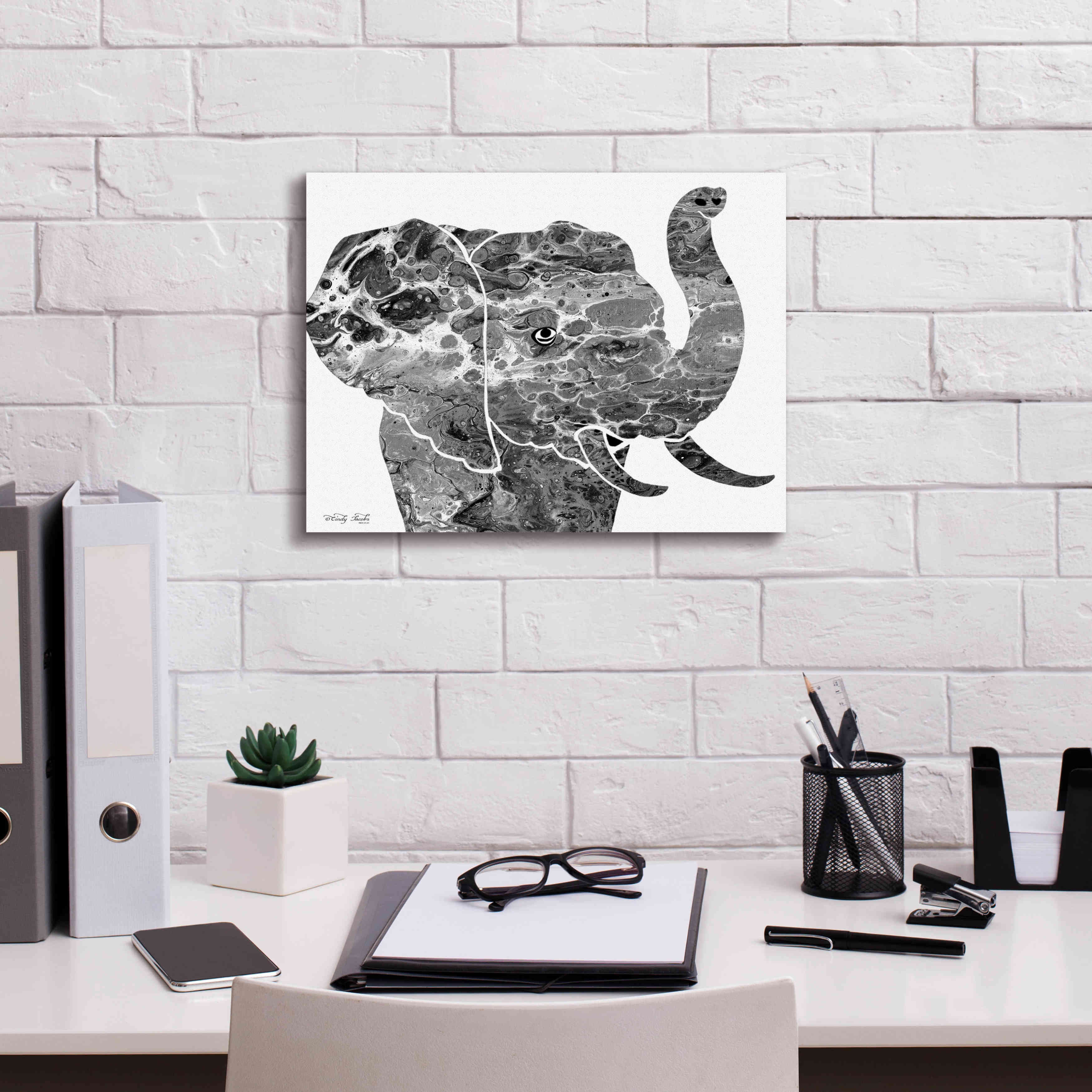 Bungalow Rose Shayla Bright Elephant by Cindy Jacobs - Wrapped Canvas ...