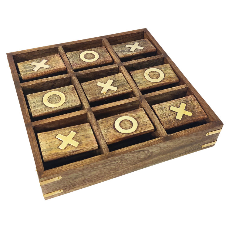 Sagebrook Home Modern 2 Player Wood Tic Tac Toe Table Game | Wayfair