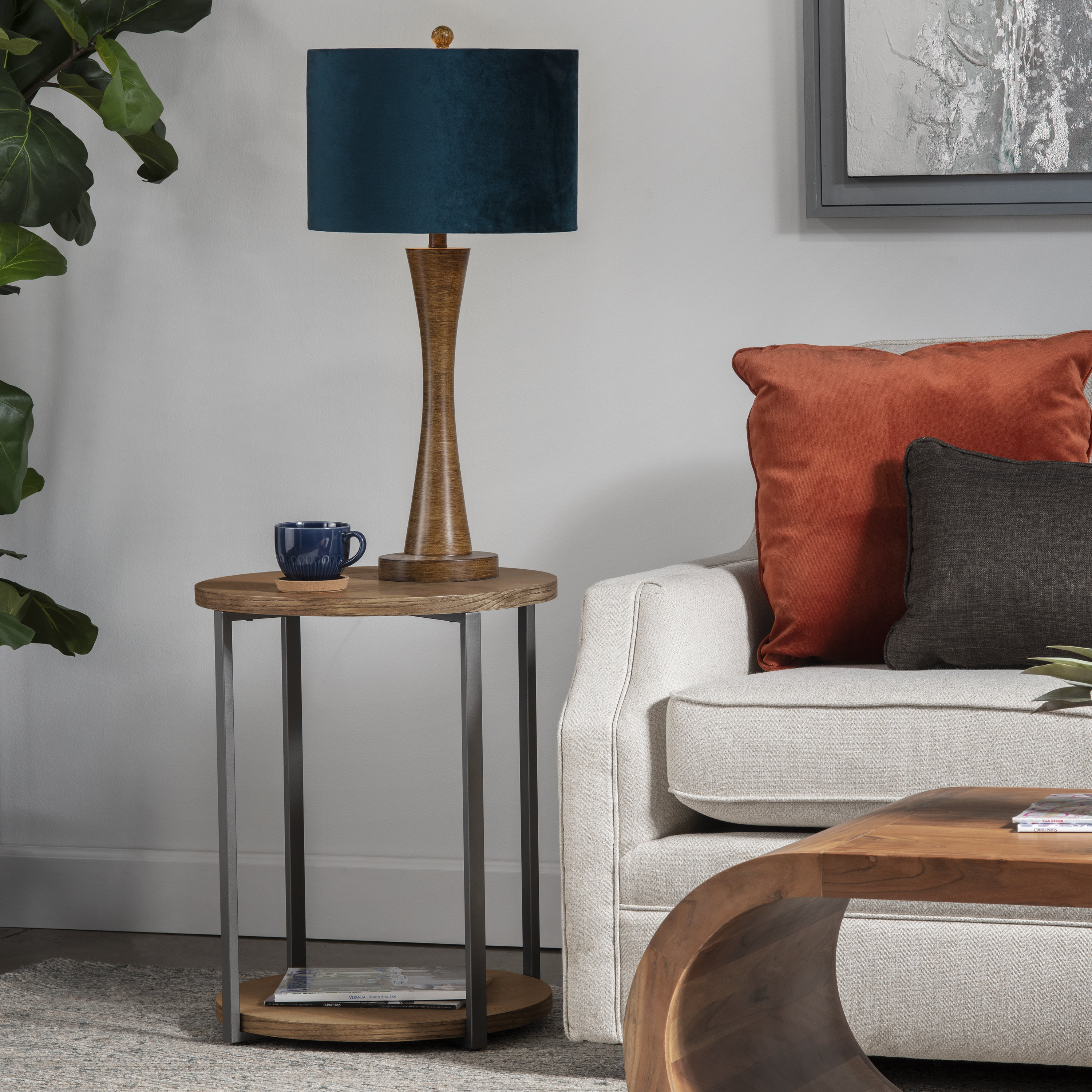 Wade Logan® Kuala 31" Resin Table Lamp with Velvet Drum Shade & Reviews ...