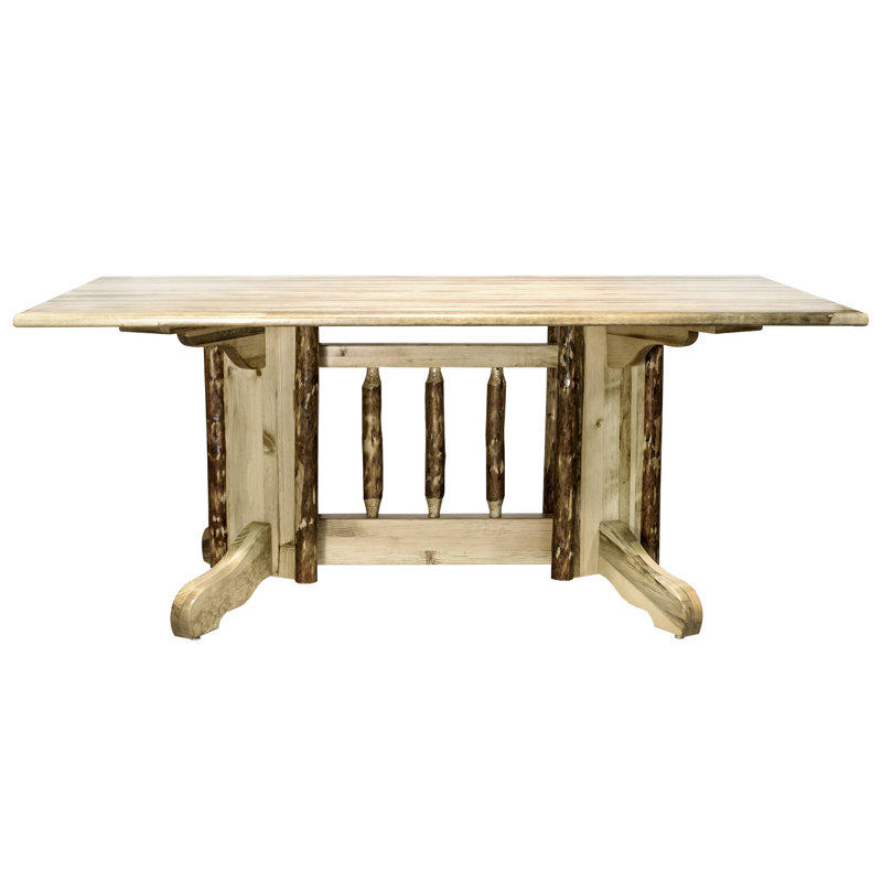 Loon Peak® Glacier Country Collection 40" Lodge Pole Pine Dining Table ...