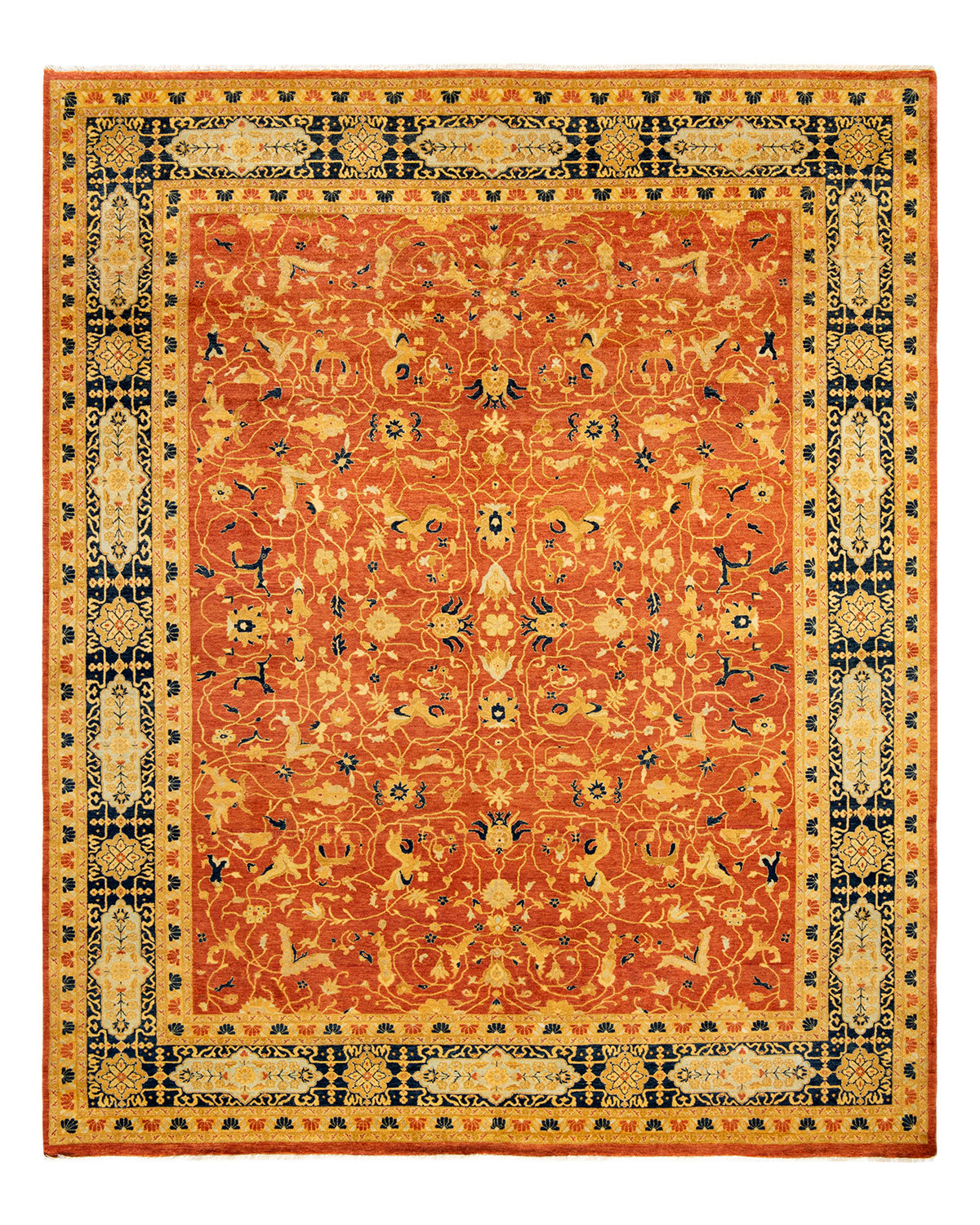 Isabelline Jancy Mogul One-of-a-kind Hand-Knotted Area Rug - Rust, 8'1 ...
