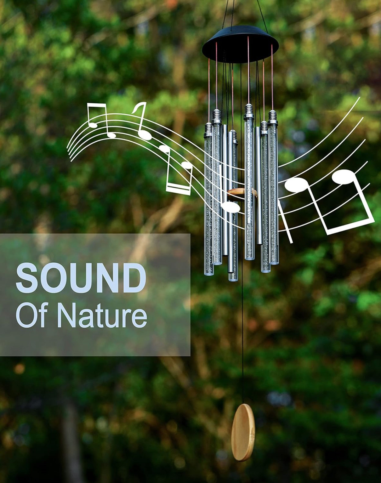 Arlmont & Co. Solar Powered LED Wind Chimes With 7 Color-Changing Tubes ...