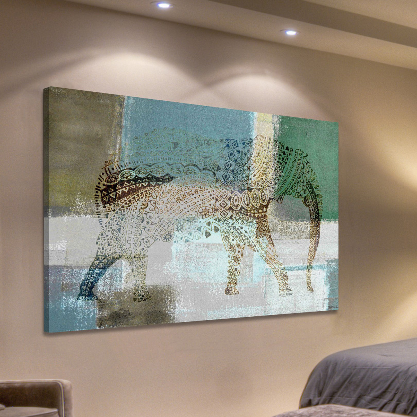 Parvez Taj 'Jeweled Elephant' by Parvez Taj Print on Canvas & Reviews ...