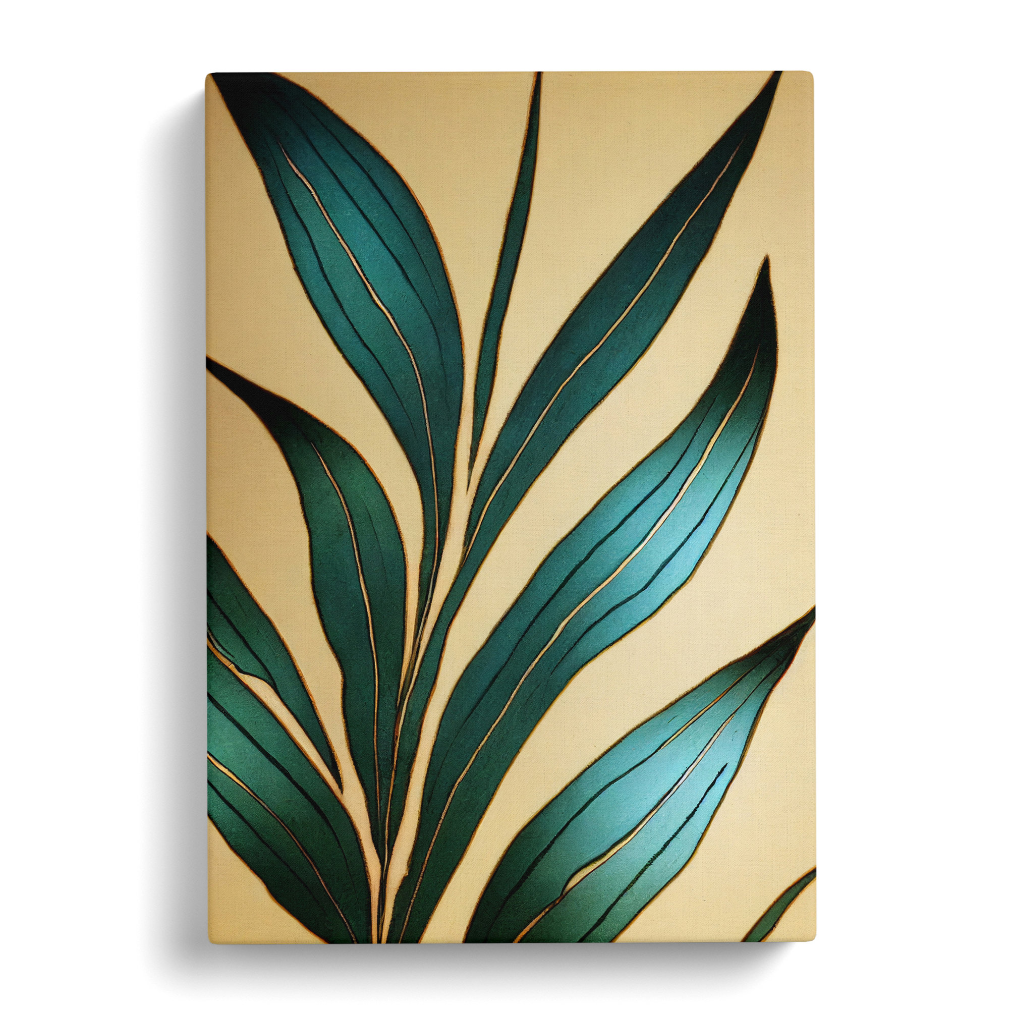 17 Stories Waneta Fern Leaf Sgraffito - Wrapped Canvas Graphic Art ...