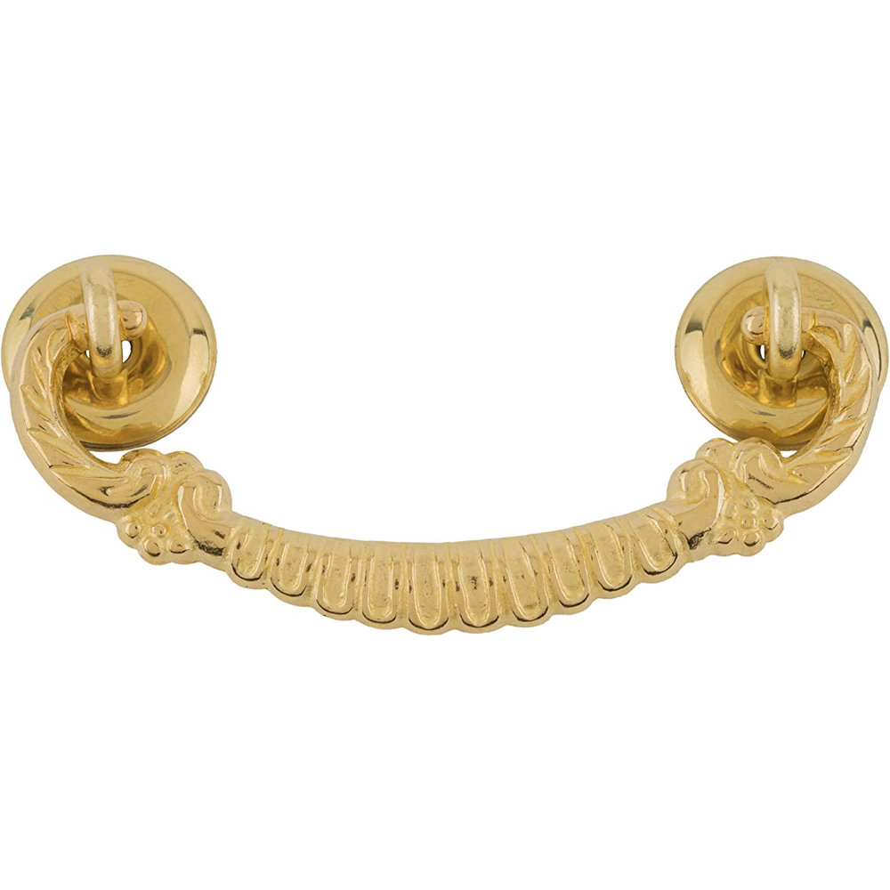 UNIQANTIQ HARDWARE SUPPLY Ornate Heavy Solid Brass Drawer Bail Pull ...