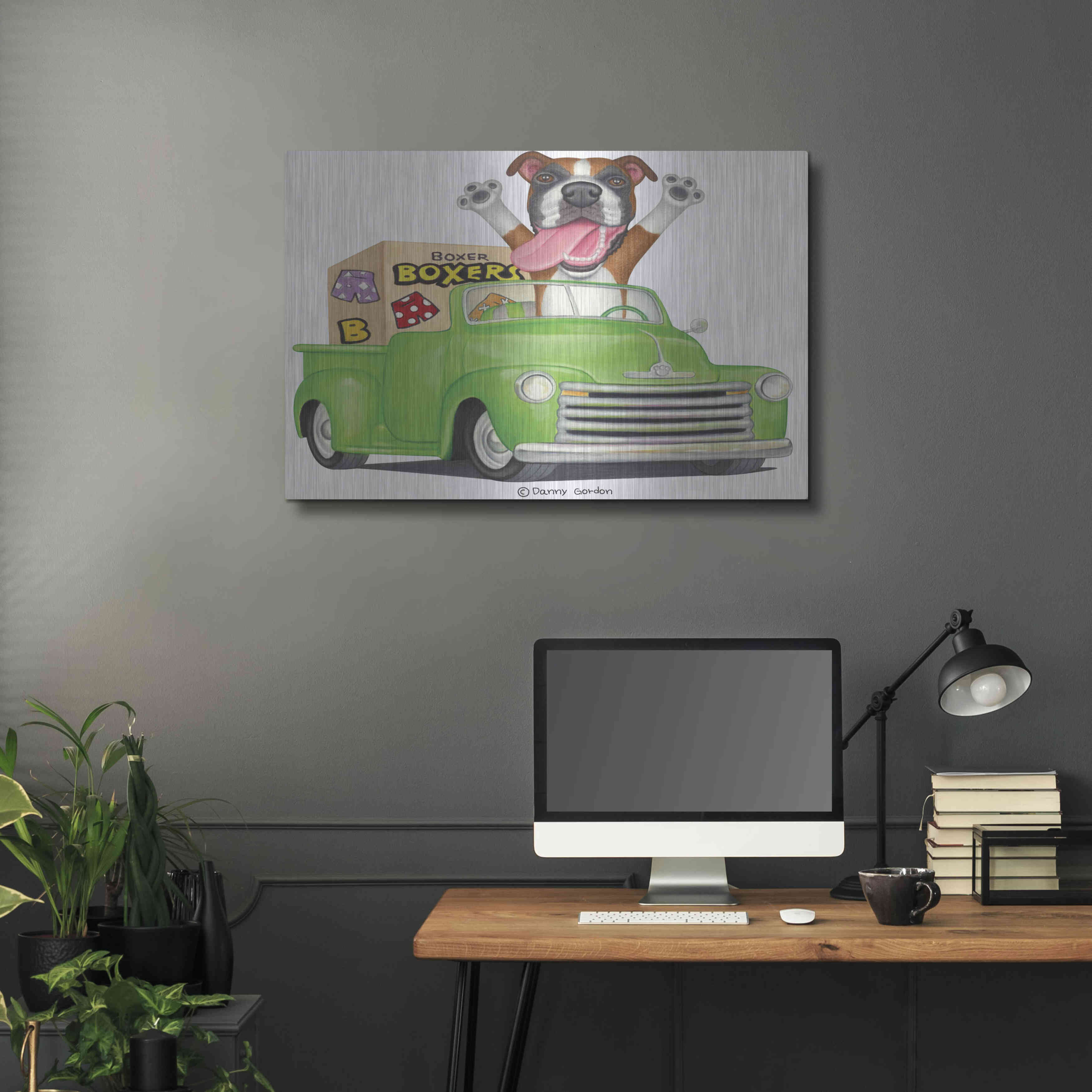 Alcott Hill® 'Boxer in Green Truck with Boxes' by Danny Gordon Art ...