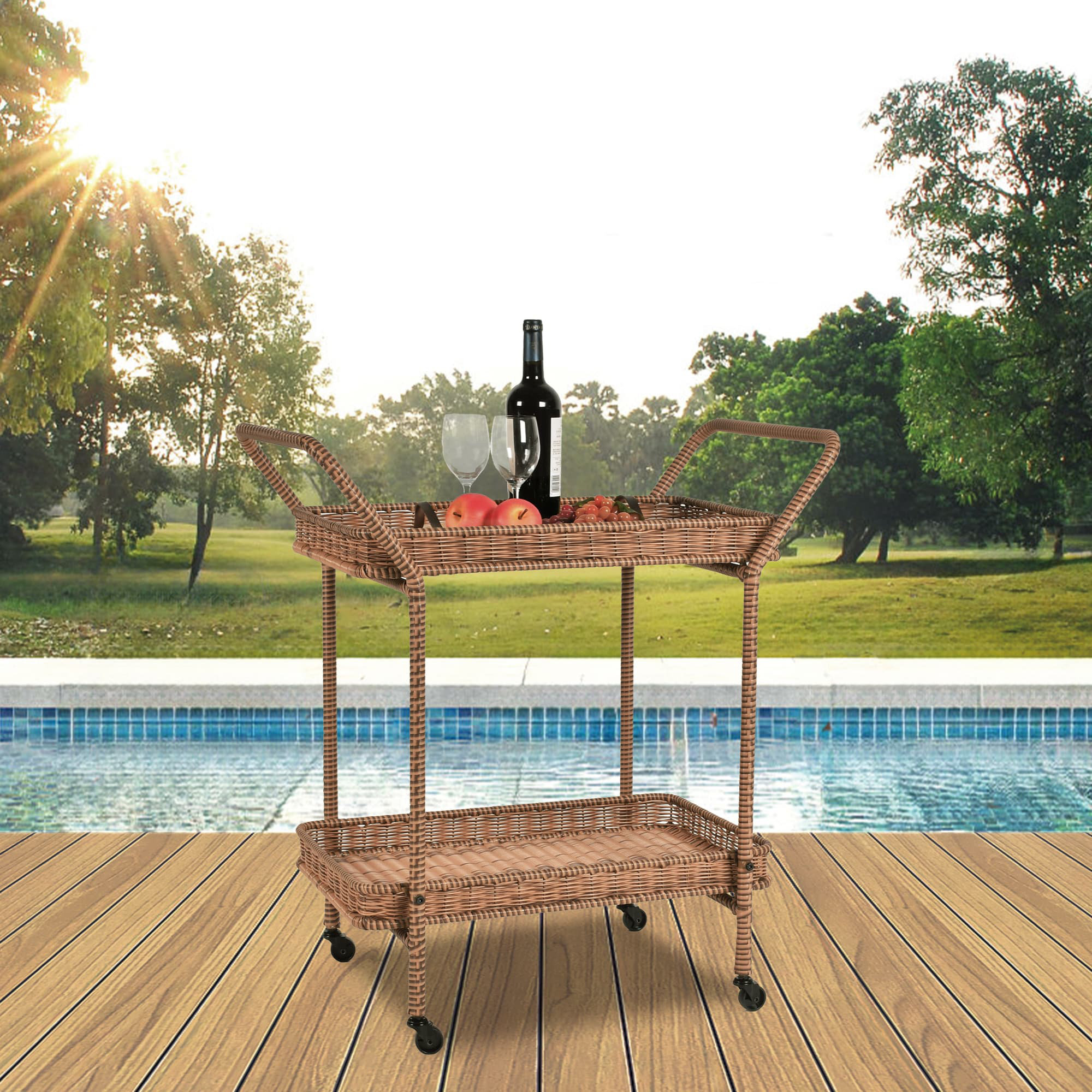 Jeco Inc. Dale Patio Serving Cart in Honey - Wayfair Canada